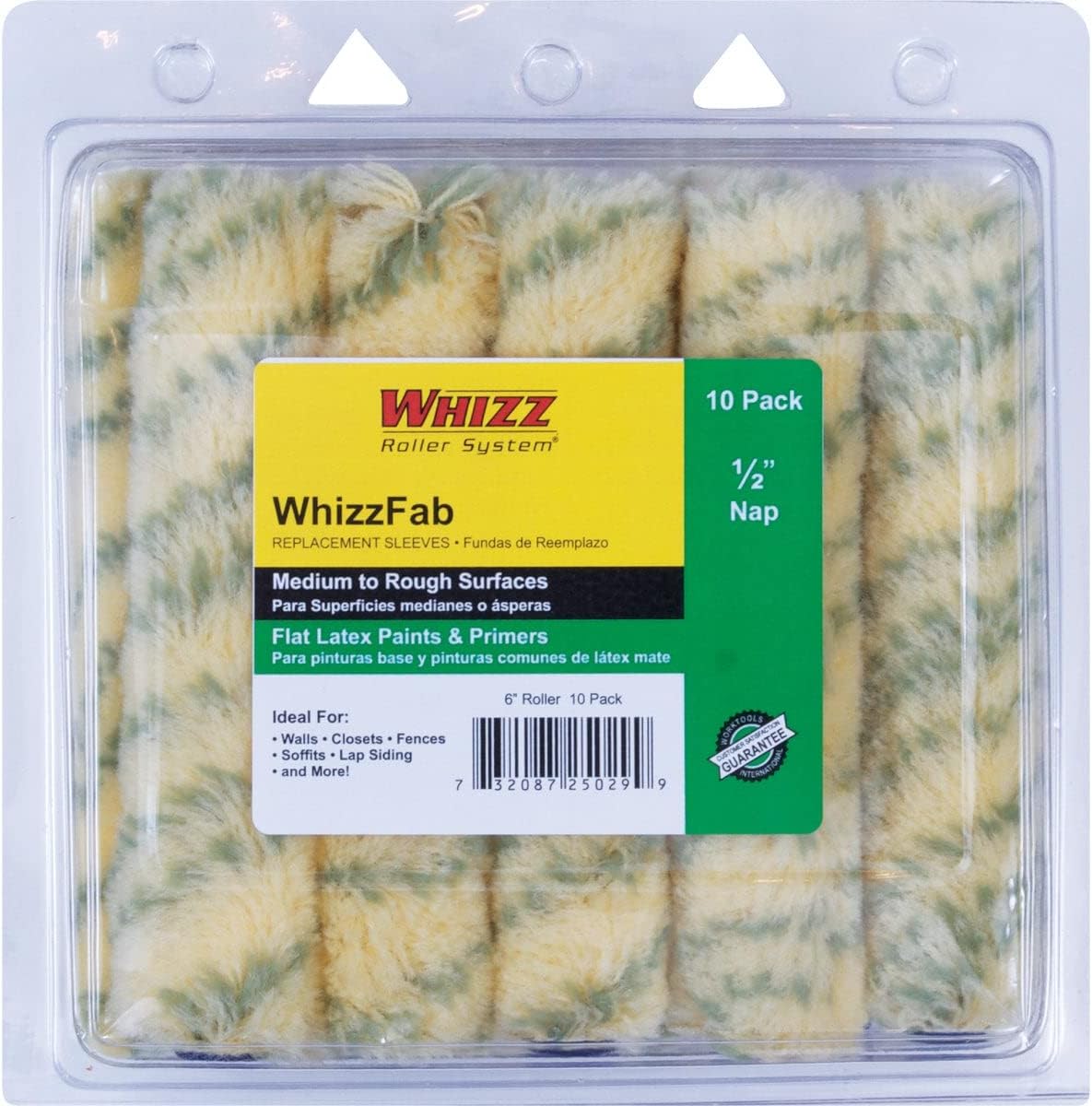 WHIZZ ROLLER SYSTEM 4G4DV1/2 10Pk 6" Whizzfab Cover - Amazon.com