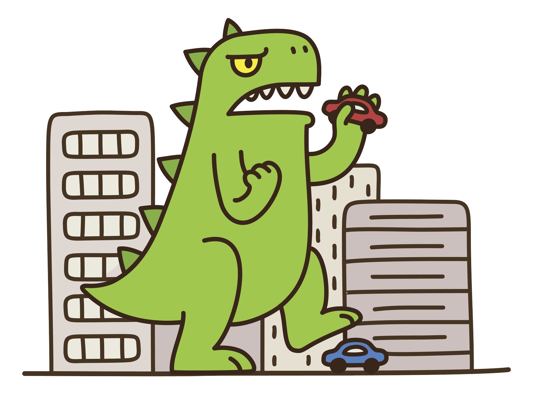 Amazon.com: Divine Designs Green Godzilla Lizard Monster in The City ...