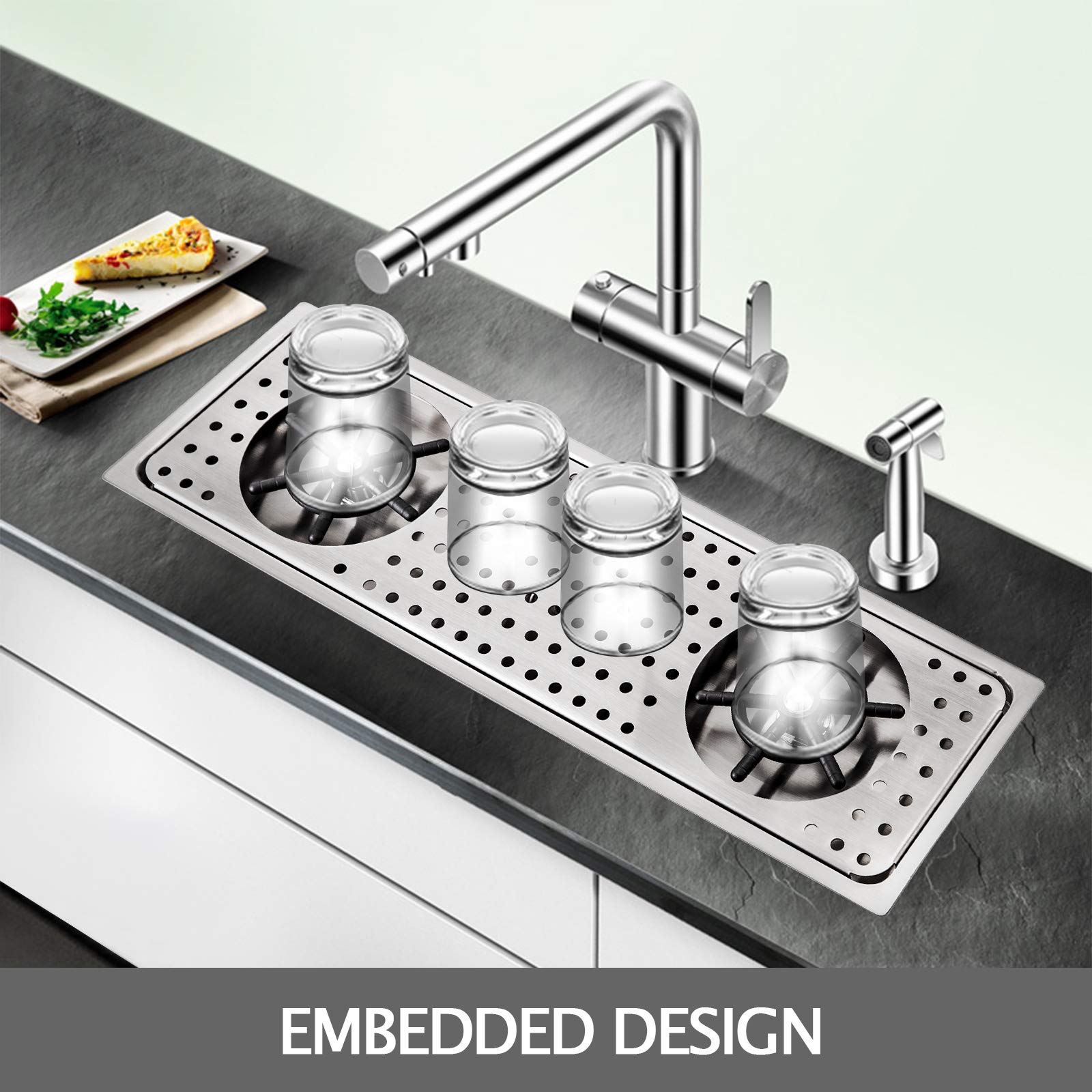 Buy VBENLEM Pitcher Rinser 25.7x8.6-Inch, Espresso Rinser with Double ...