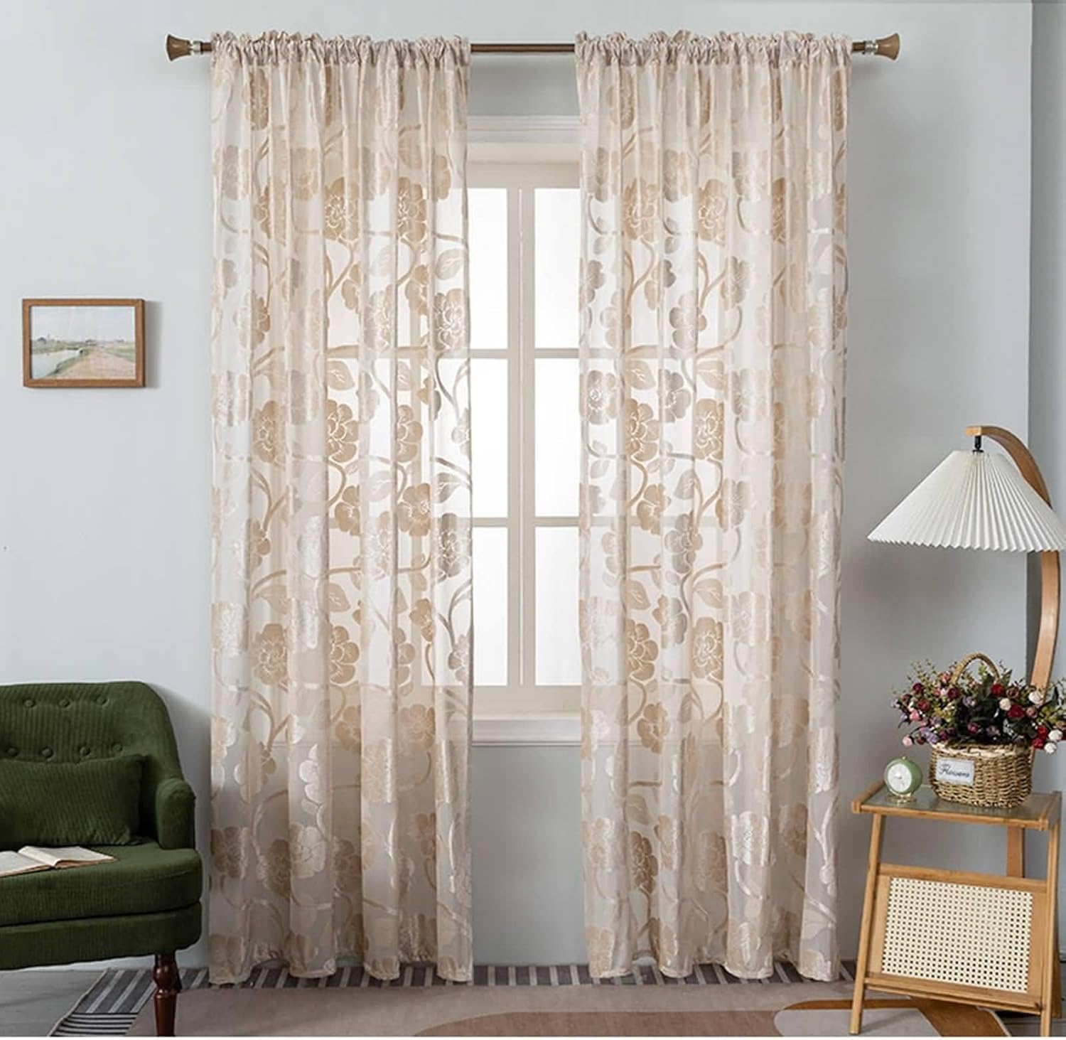 Amazon.com: Beydodo Sheer Privacy Curtains Short 58 Inches, Curtains ...