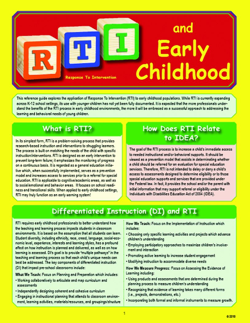 RTI (Response To Intervention) and Early Childhood: Joseph Casbarro ...