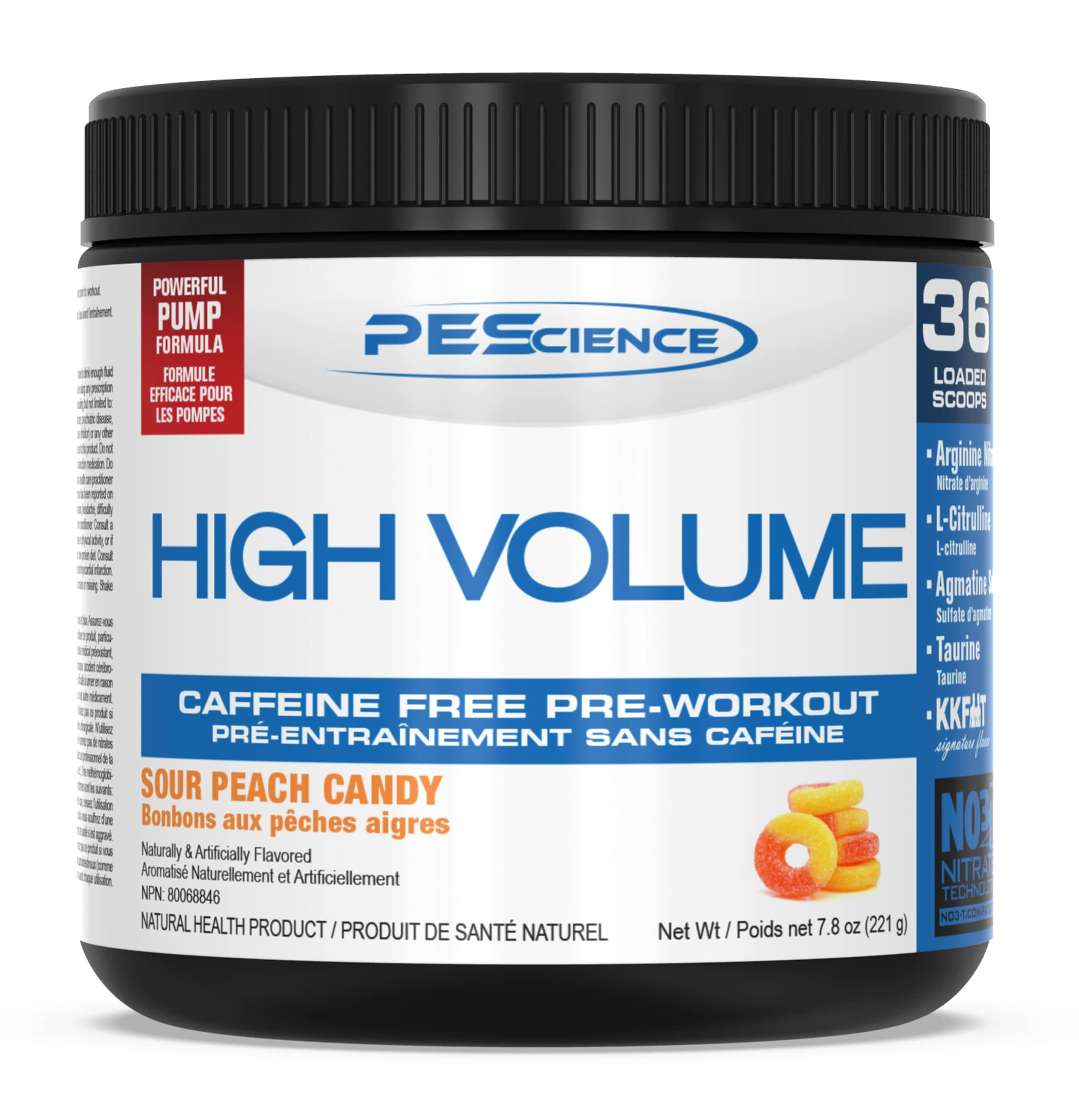 PEScience High Volume Pre Workout Powder with L Arginine Nitrate, Sour ...
