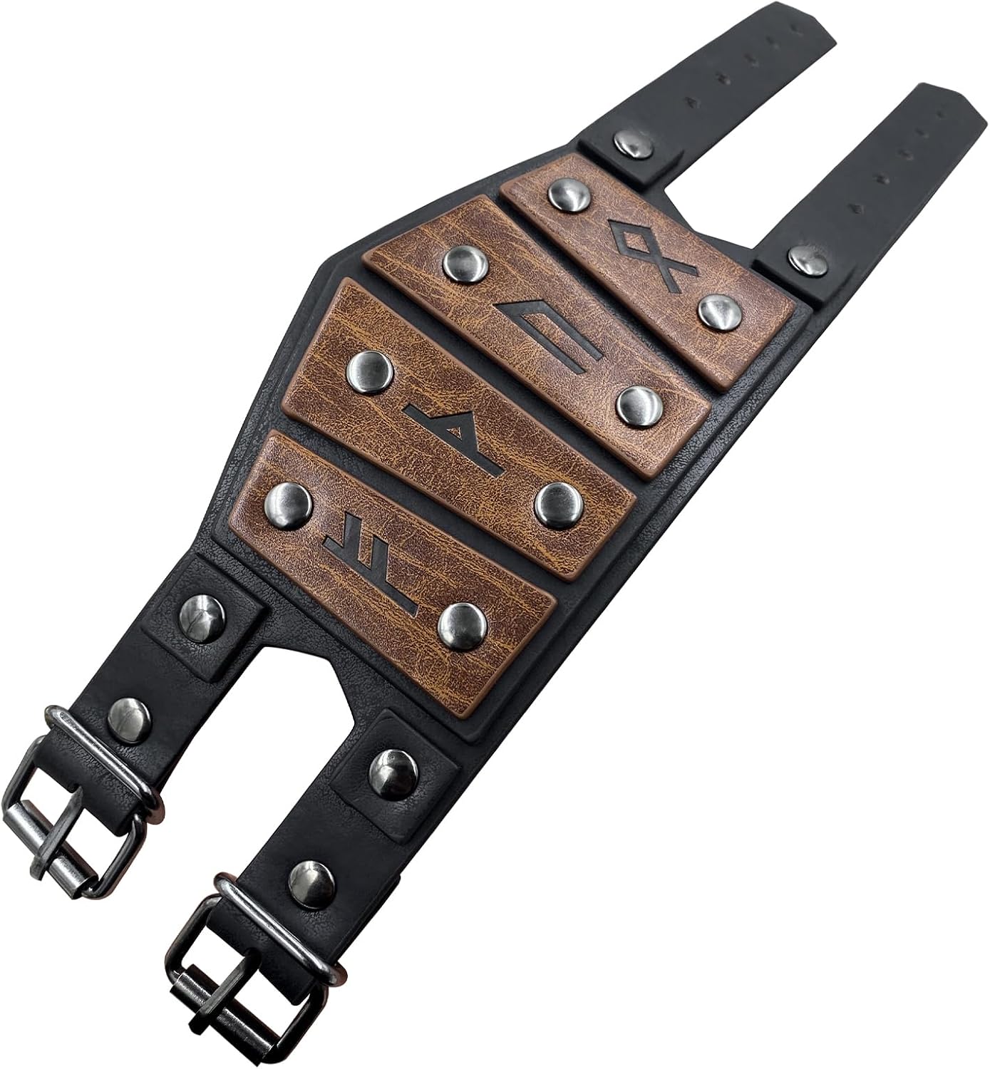 Amazon.com: HiiFeuer Viking Runes Faux Leather Cuff Bracelet, Norse ...