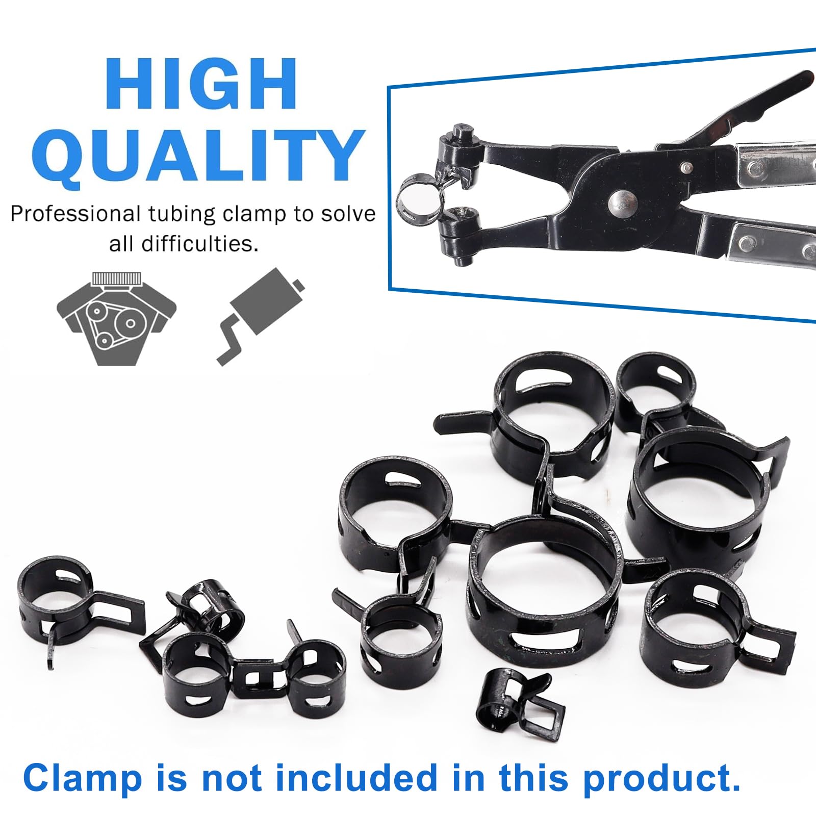 Snapklik.com : Tnisesm 140 Pcs 12Values 6-22mm Spring Hose Clamp ...