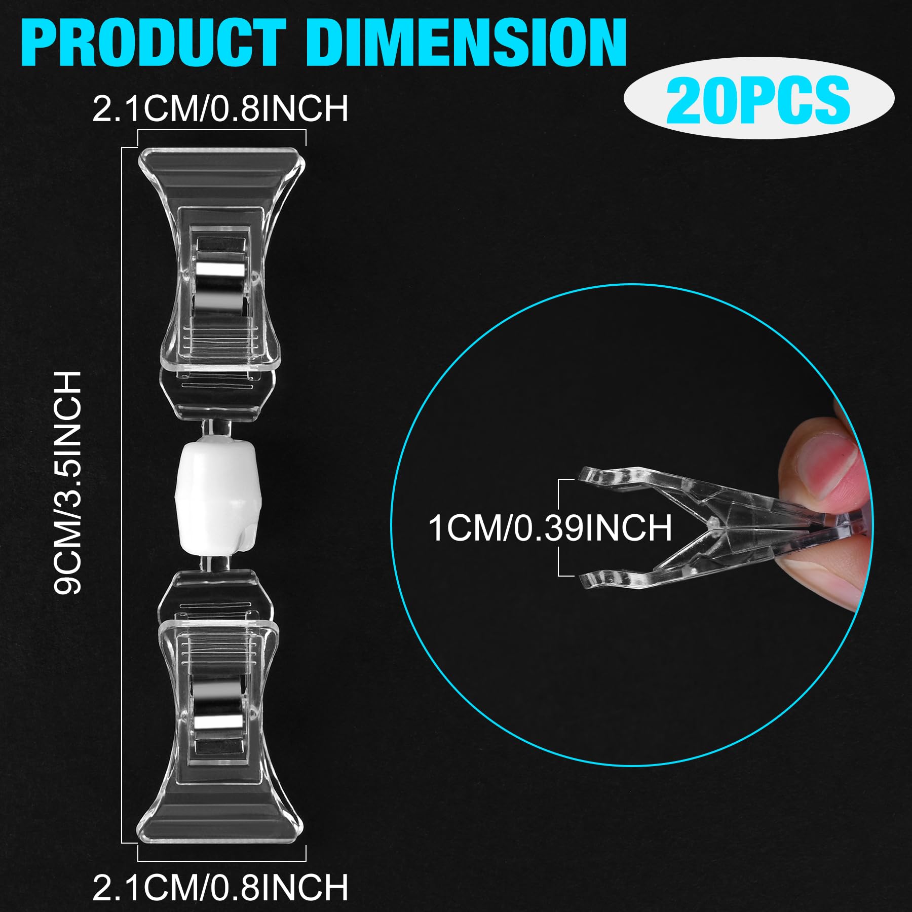 Snapklik.com : Clear Merchandise Display Sign Clips - 20 Pack Plastic ...