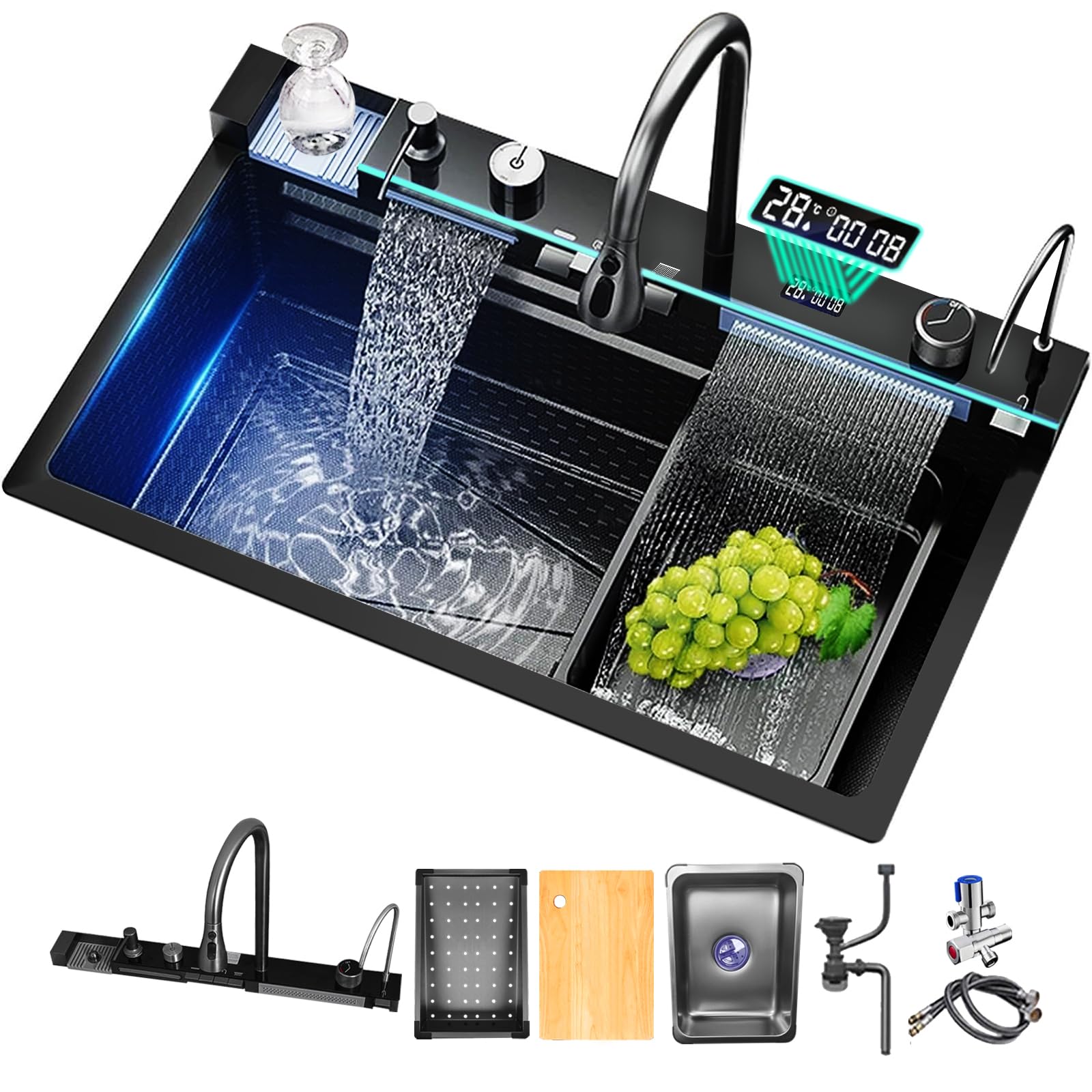 NOYHHAV Sinks Undermount or Countertop Single Bowl Stainless Steel ...