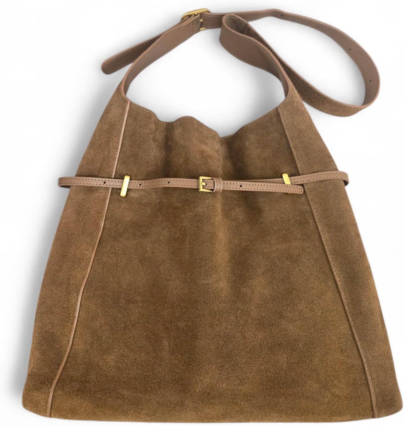 Amazon.com: CLARANY Luxury Suede Hobo Shoulder Bag, Warm Brown,Genuine ...