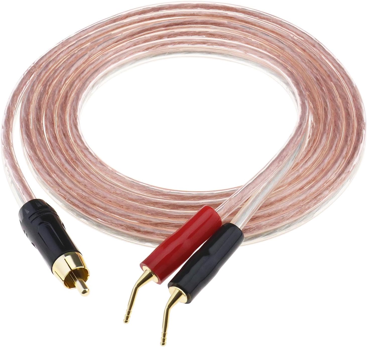 eMagTech 2M RCA Speaker Cable with RCA Male to Dual Banana Plug for ...