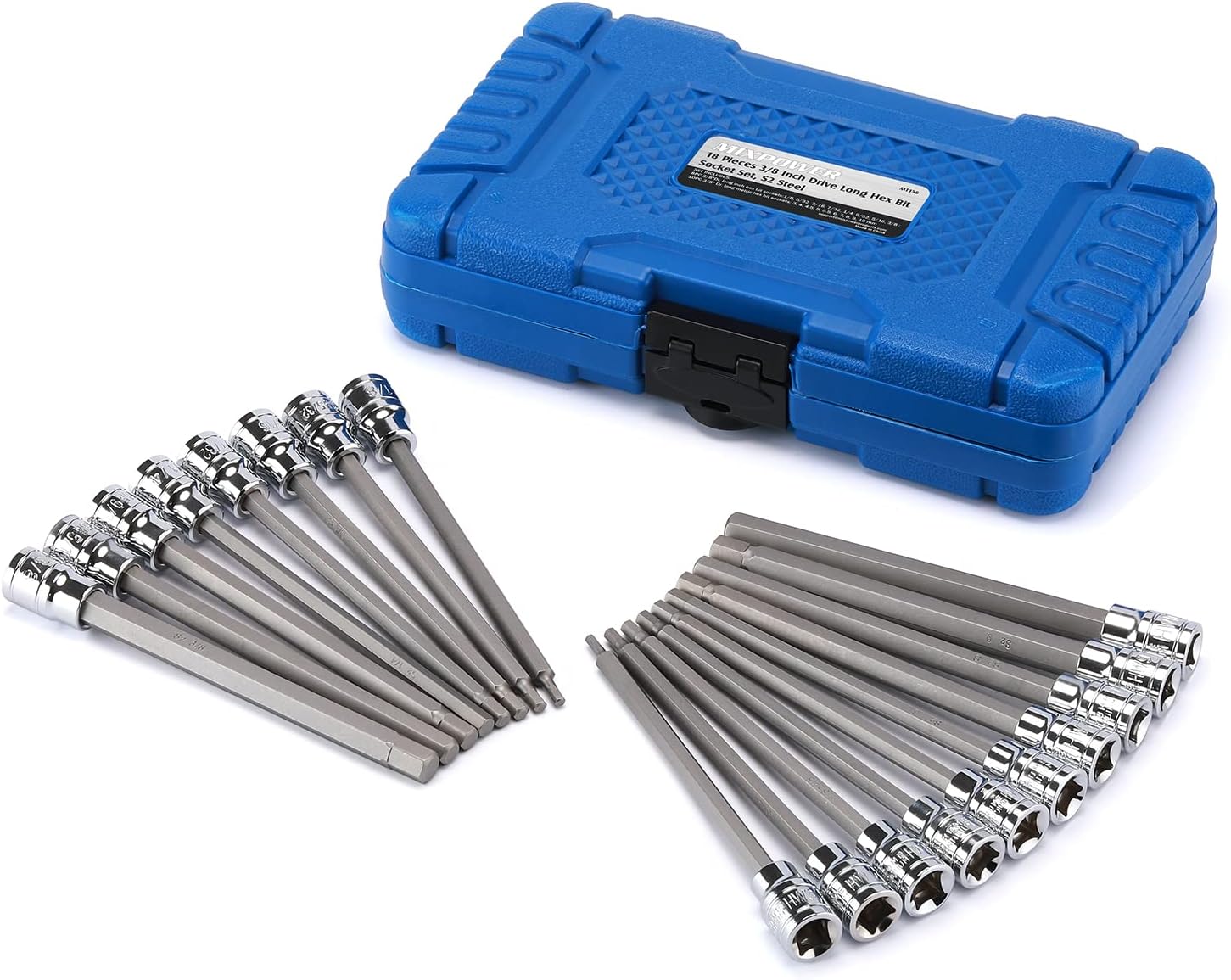 7Pcs 3/8” Drive Extra Long Allen Hex Bit Socket Set, Metric, 3mm to ...
