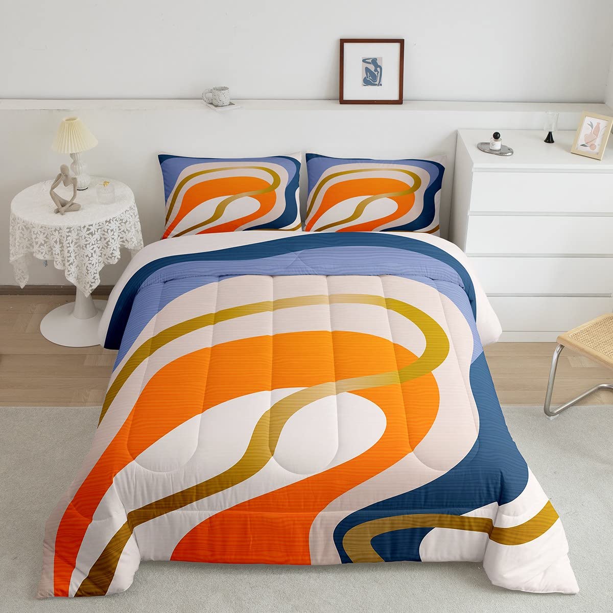 Amazon.com: Erosebridal Minimalism Modern Comforter Set Aesthetic ...