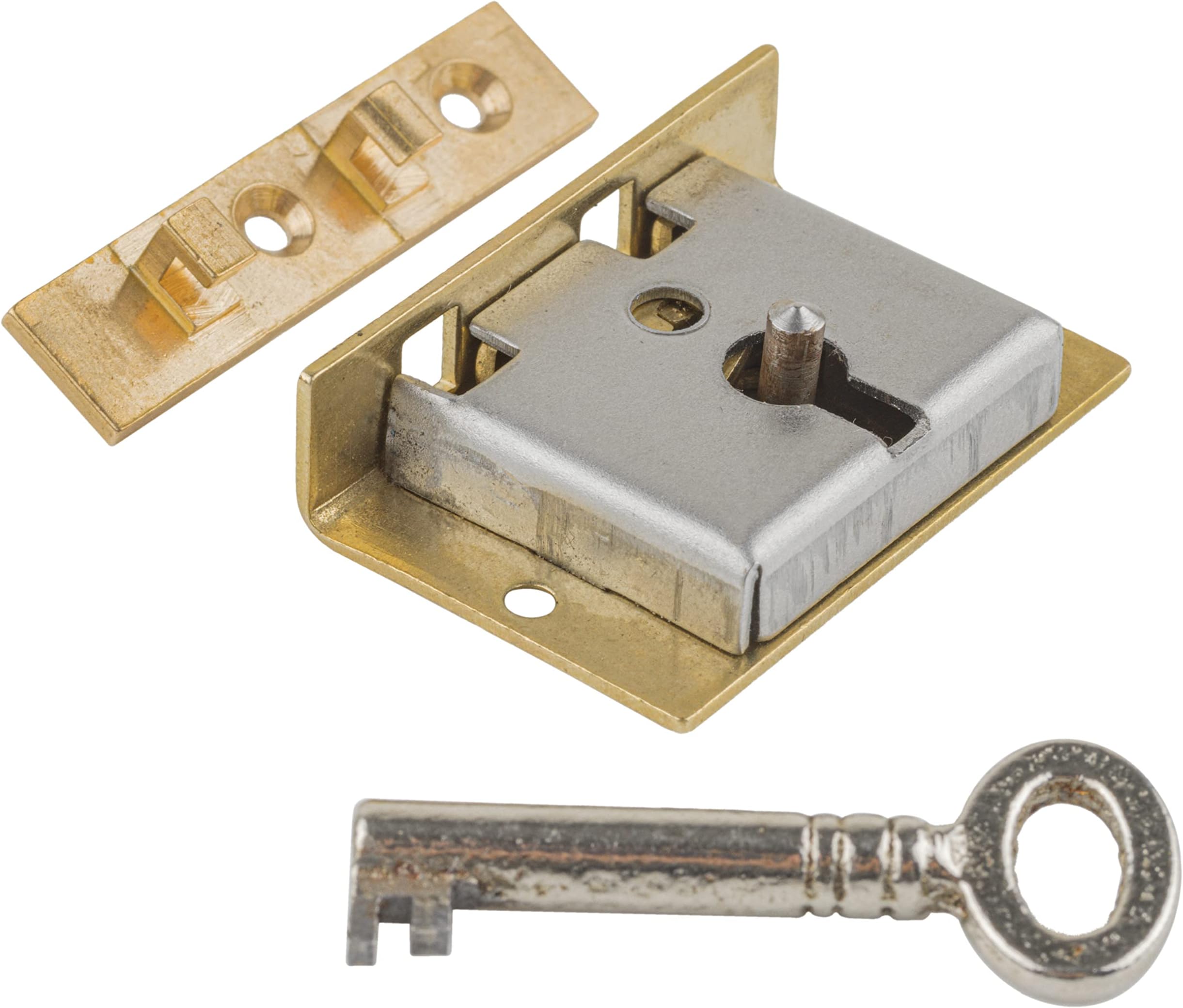 Large Brass Half Mortise Chest or Box Lock with Two Skeleton Keys | HL3 ...