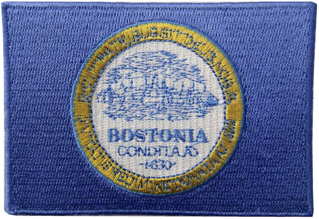 Amazon.com: Boston Flag Patch Embroidered Applique Massachusetts Iron ...