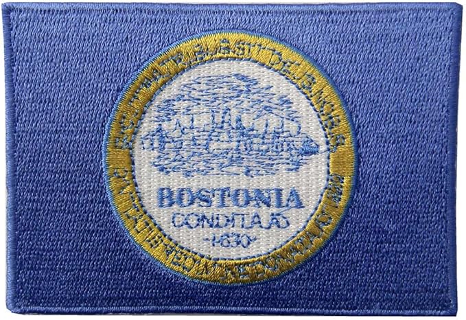 Amazon.com: Boston Flag Patch Embroidered Applique Massachusetts Iron ...