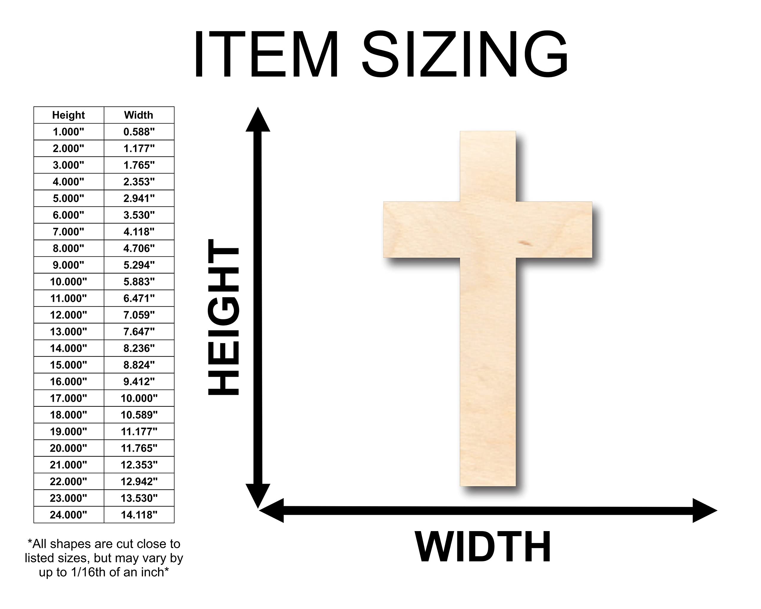 Proper Dimensions Of A Cross