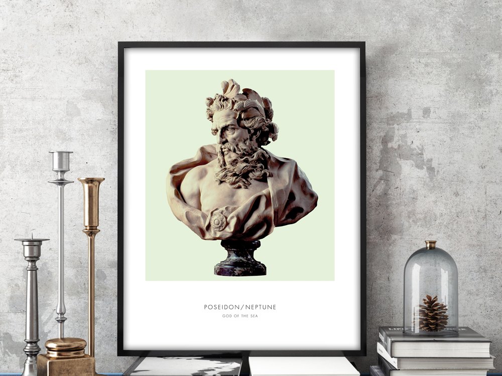 Amazon.com: Poseidon | Portrait of Poseidon, Mythology, Poseidon Bust ...