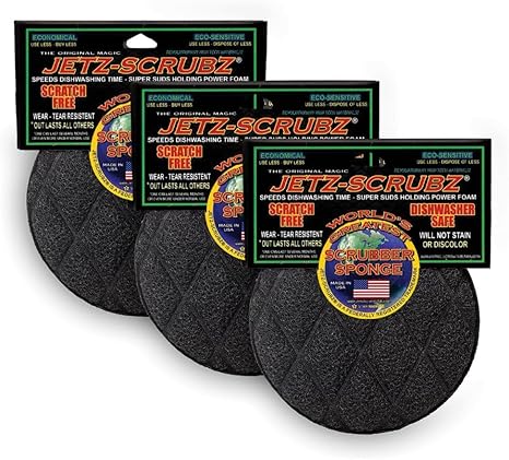 Amazon.com: Jetz-Scrubz Scrubber Sponge, J22/3, Round, Set of 3, Made ...