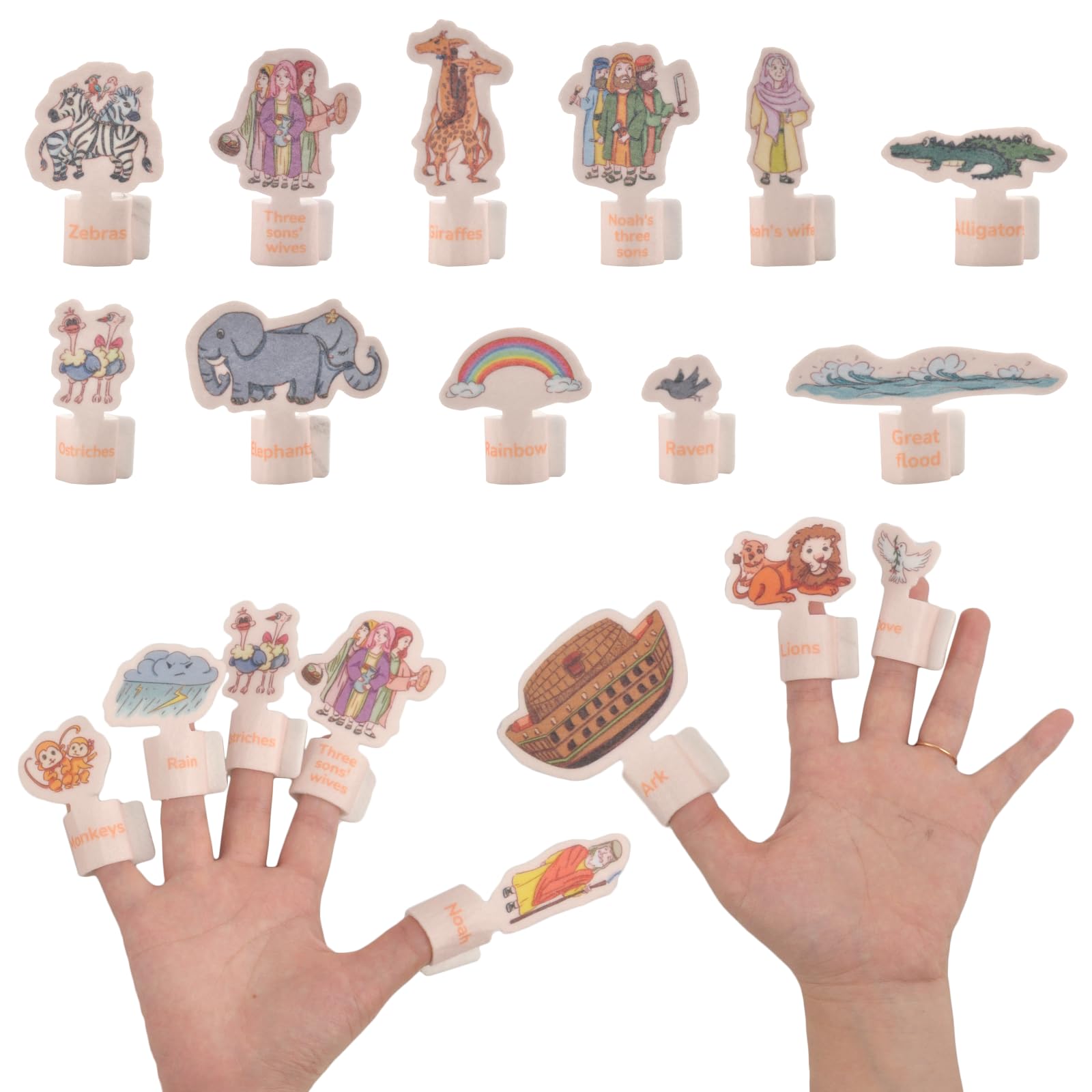 Snapklik.com : Bible Story Finger Puppet Set For Toddlers, Noahs Ark ...