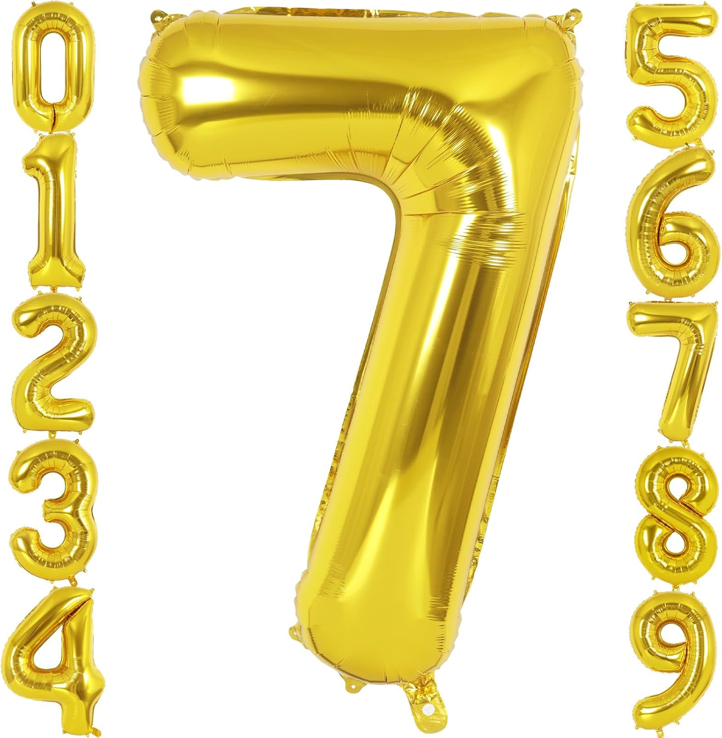 Amazon.com: Gold Number 7 Balloon 40 Inch, Big Large Foil Helium Number ...