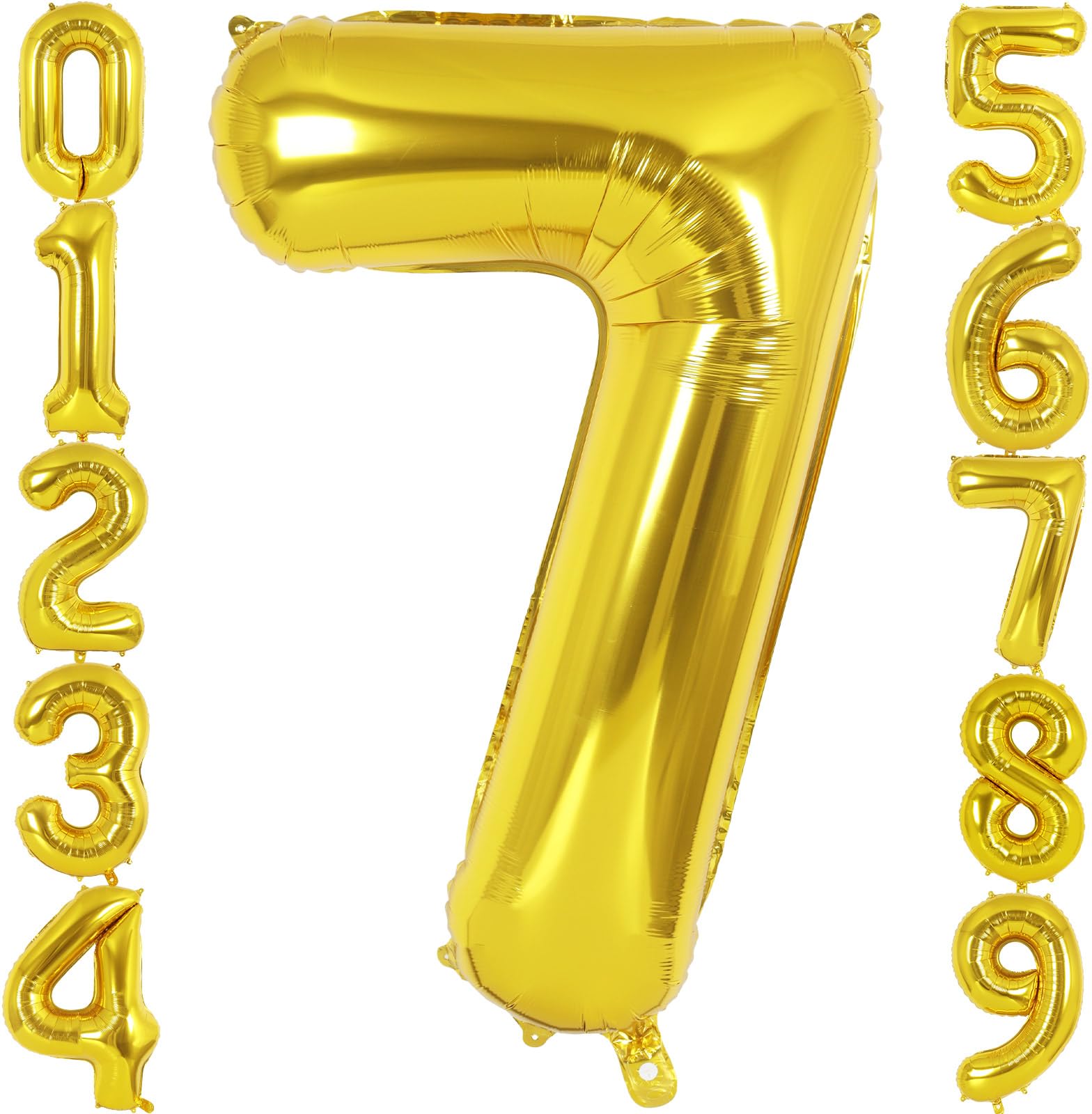 Amazon.com: Gold Number 7 Balloon 40 Inch, Big Large Foil Helium Number ...