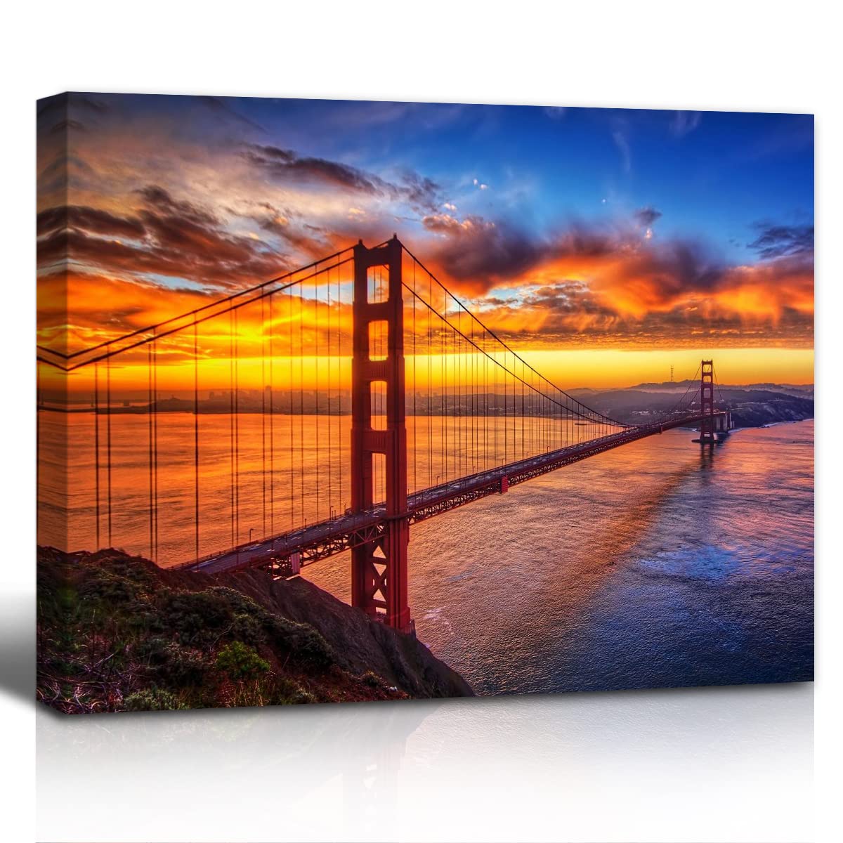 Golden Gate Bridge Canvas 3 Piece Canvas Wall Art Golden Ga...