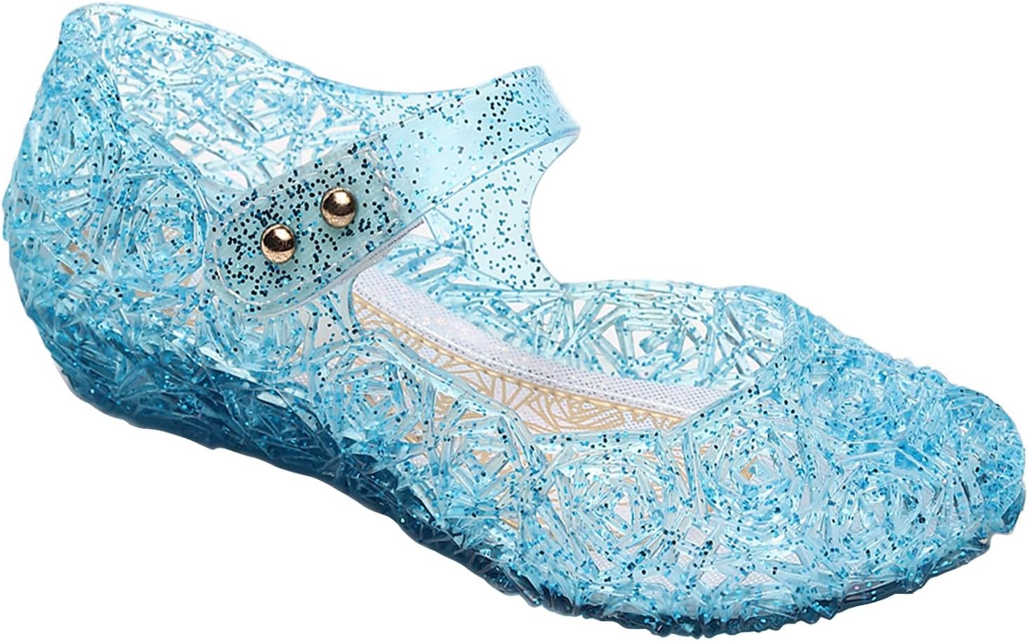 Amazon.com | Libbook Girls Jelly Shoes, Frozen Inspired Elsa Flats ...