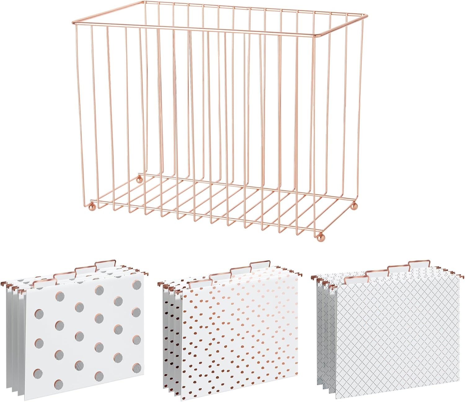 Amazon.com: Y YOMA 1 Pack Rose Gold Desktop Hanging File Organizer | 12 ...