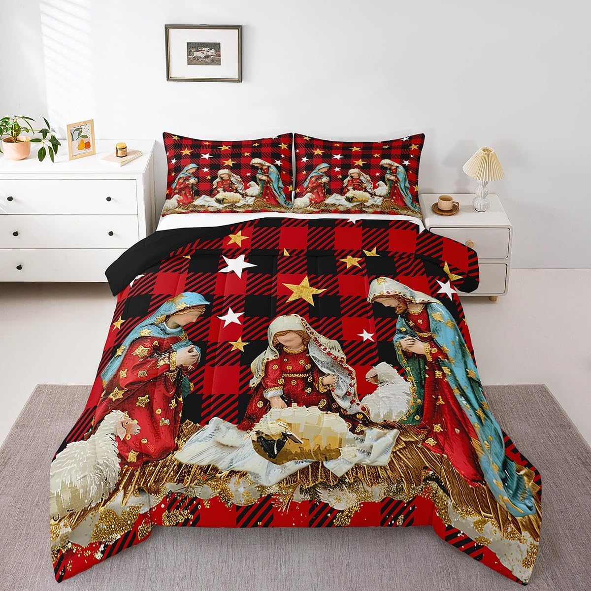 Amazon.com: Erosebridal New Year Xmas Bedding Snow Winter Theme ...