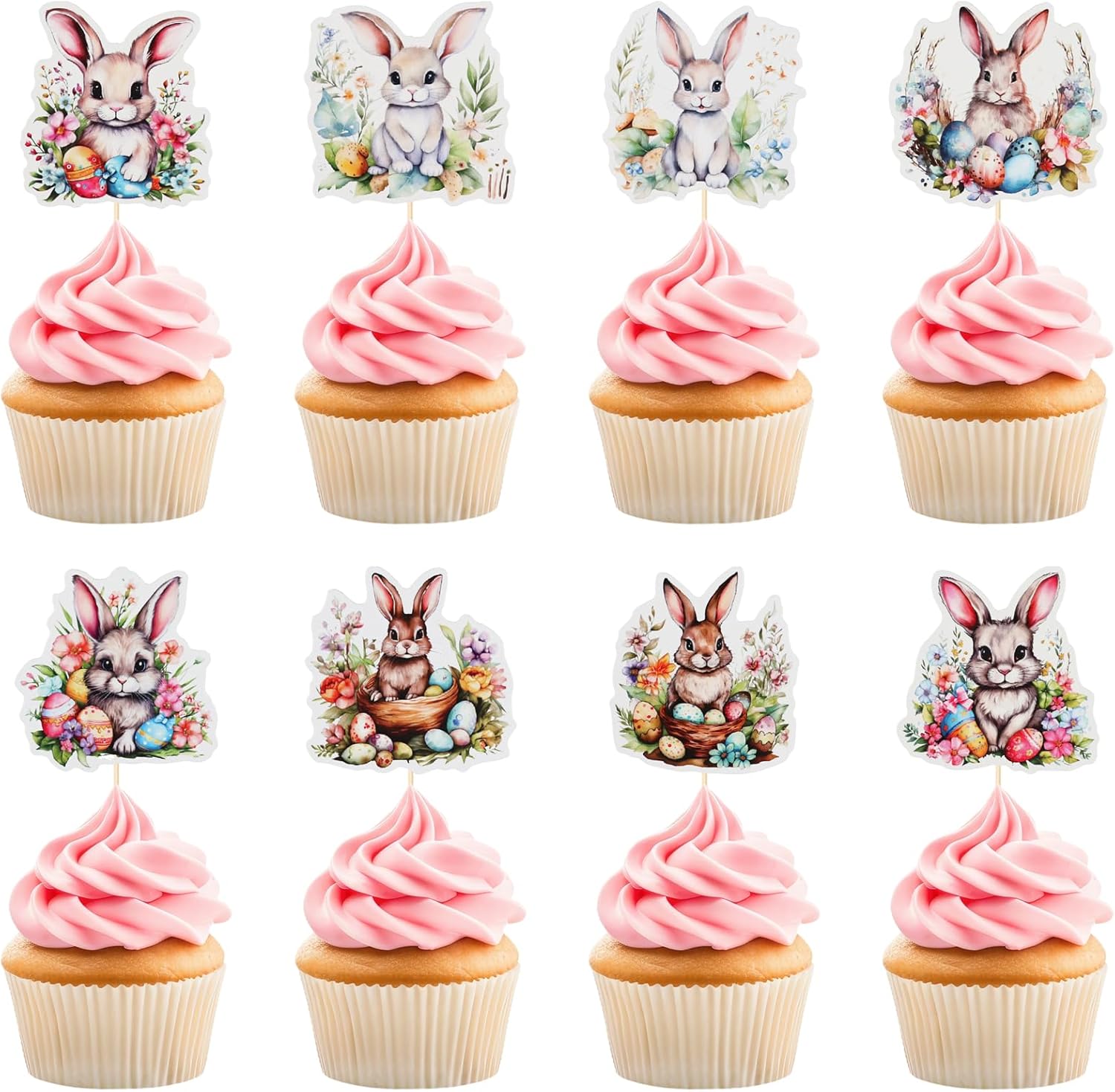 Amazon.com: BHNKGZNA 24 PCS Easter Cupcake Topper, Easter Cake ...