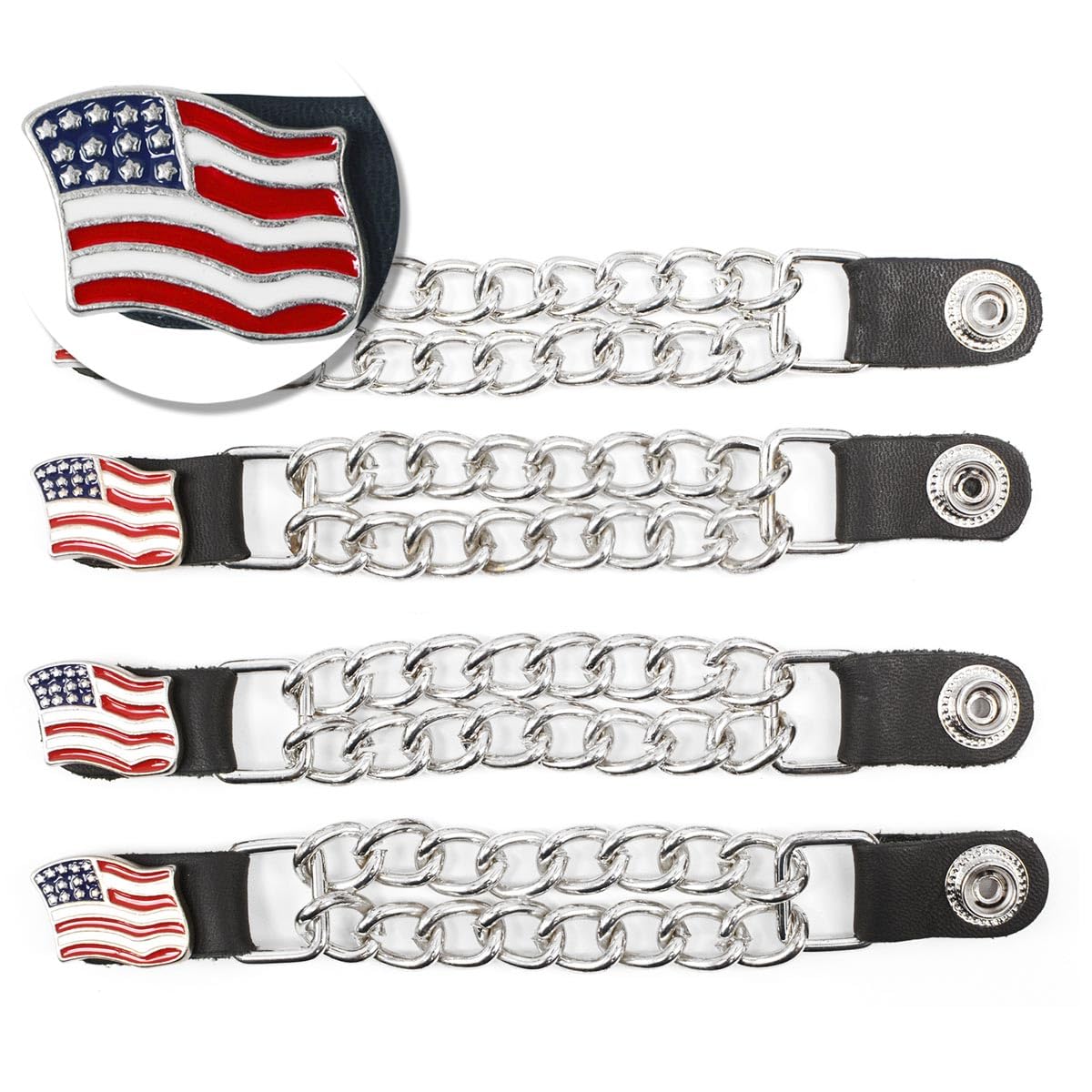 Amazon.com: Milwaukee Leather American Flag Vest Extender - Double ...