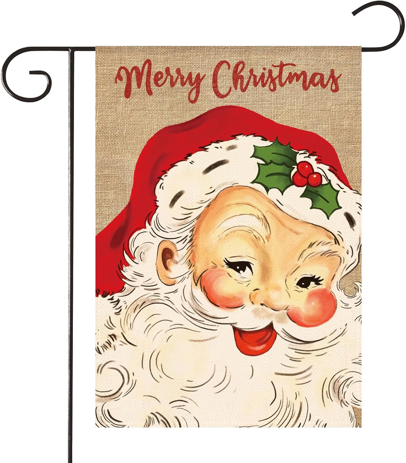 Amazon.com : HOMFREEST Merry Christmas Santa Garden Flag 12x18 Inches ...