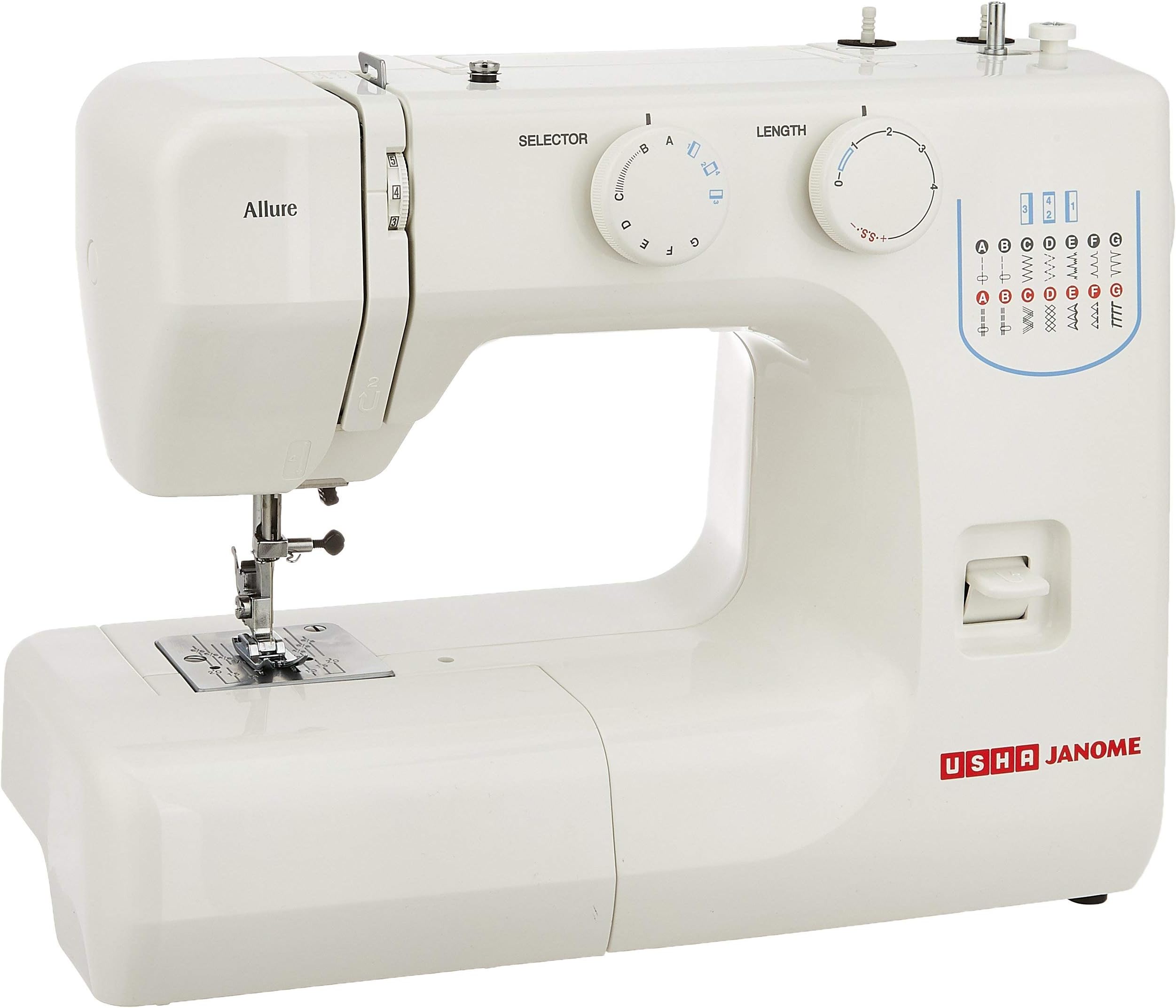 Usha Janome Allure Sewing Machine - White : Amazon.in: Home & Kitchen
