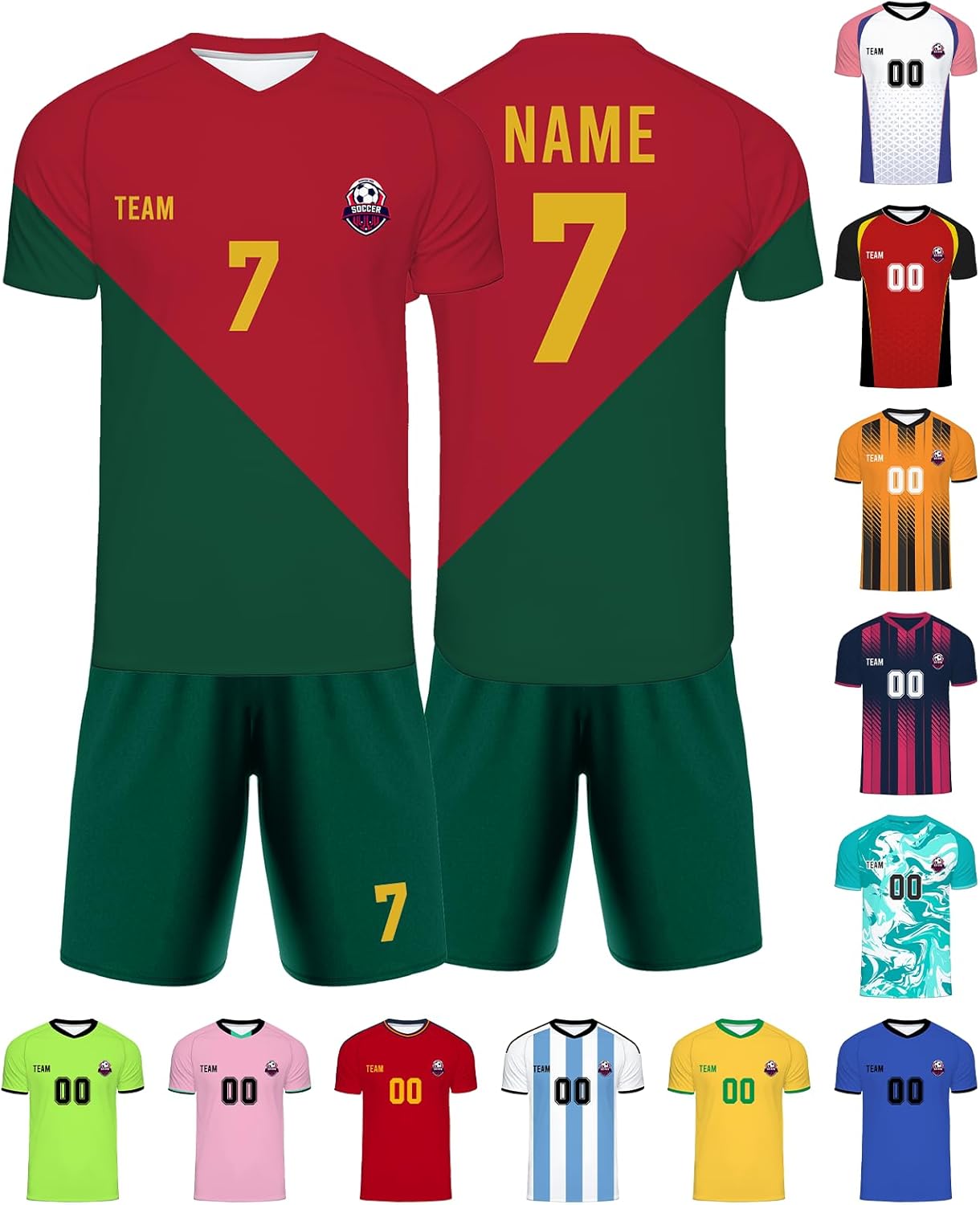 Custom Soccer Jersey Personalized Team Name Number Sports Shirt ...