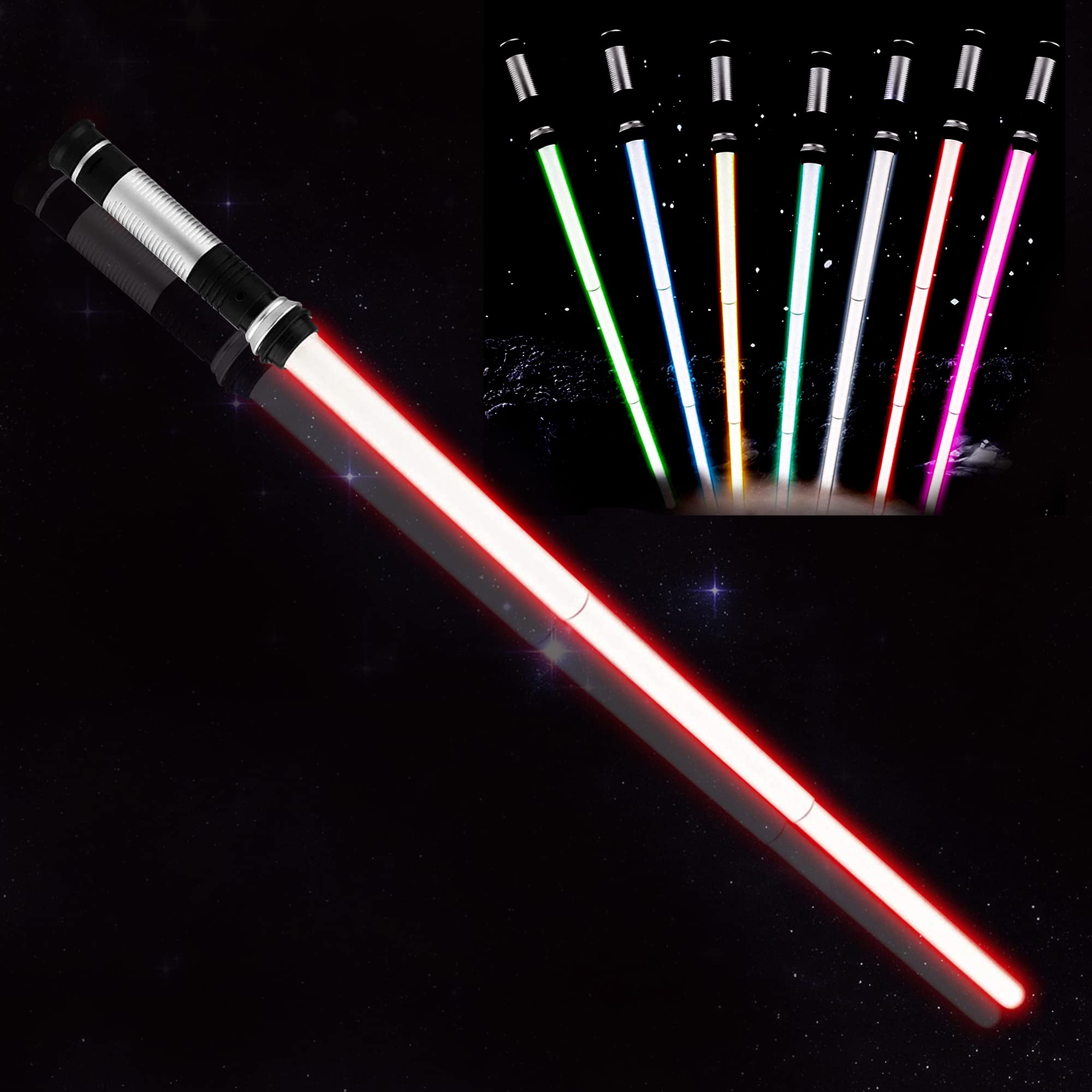 Glowing Lightsabers 4 Colors Lorsaberus Lightsaber, 2 In 1 RGB FX