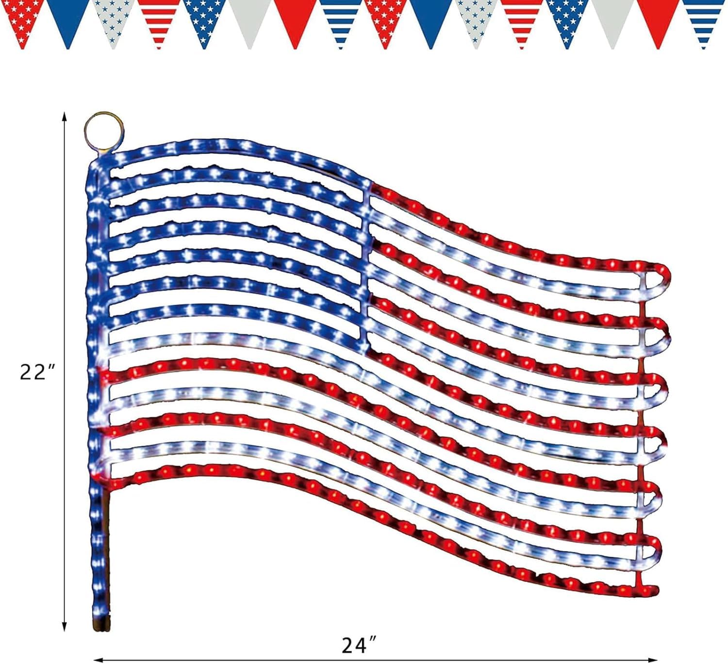 Snapklik.com : Beatineon LED American Flag Lights For Wall Pole, Light ...