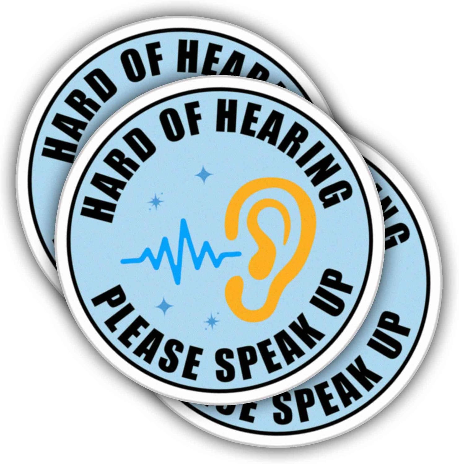 Amazon.com: ZANEMIRU 3pcs 3x3in Hearing Impaired Sticker, Die Cut Vinyl ...
