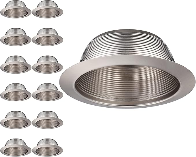 TORCHSTAR 12-Pack 6 Inch Integrated Can Light Trim, One Piece Baffle ...