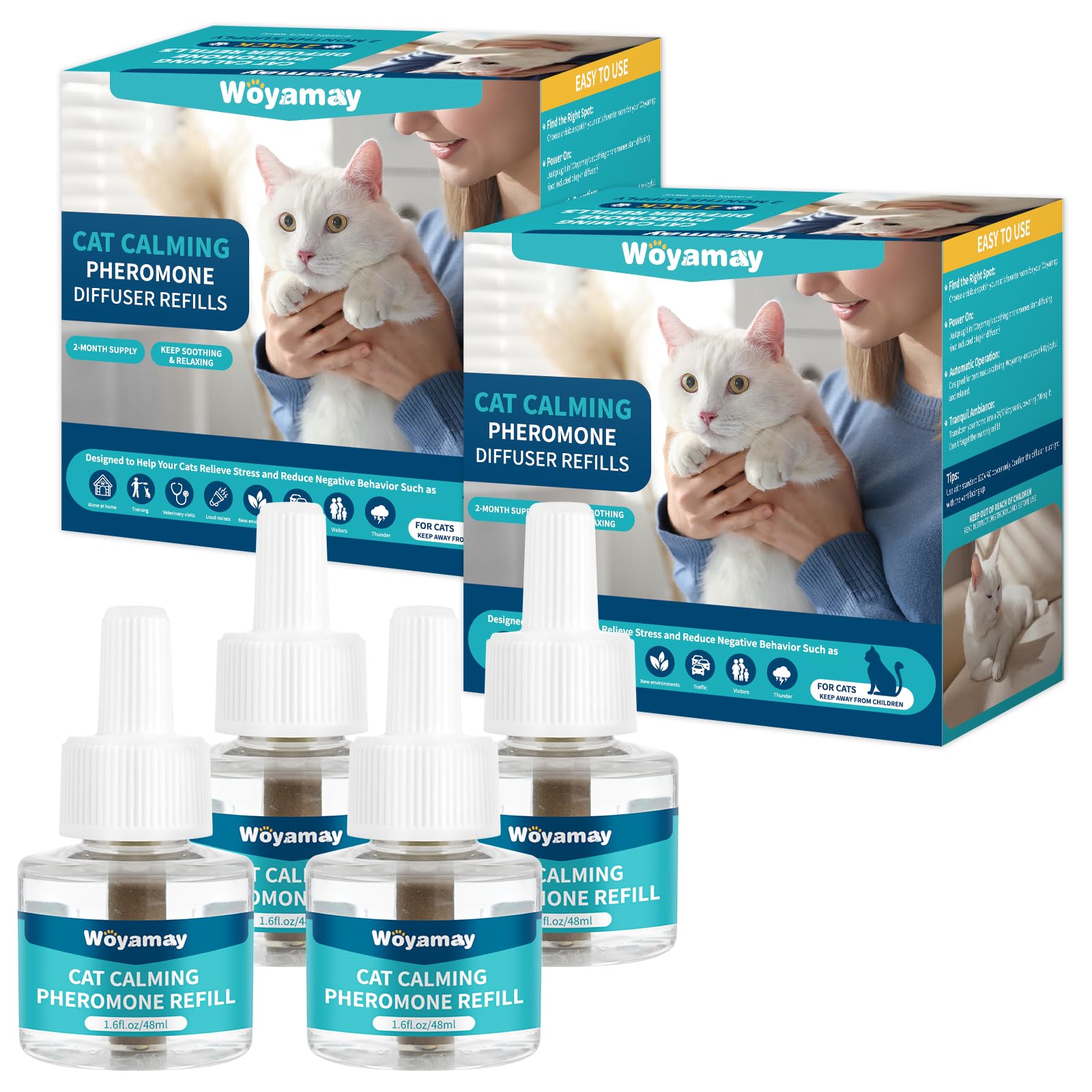 Amazon.com : Woyamay Cat Calming Diffuser Refills - 4 Pack Cat ...
