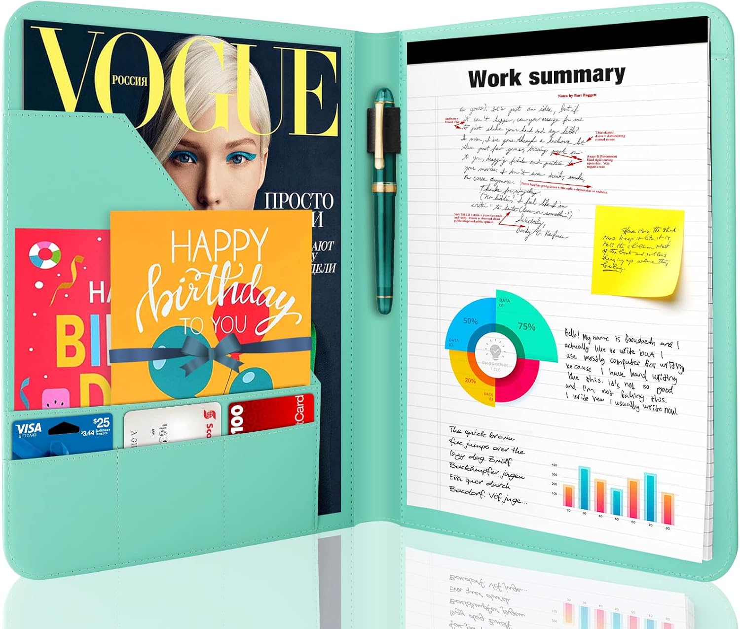 Amazon.com : Jancosta 1 Pack Business Padfolio Portfolio with Letter ...