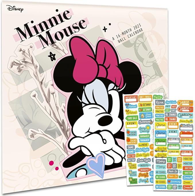 Amazon.com: Disney Minnie Mouse Calendar 2025 - Deluxe 2025 Minnie ...