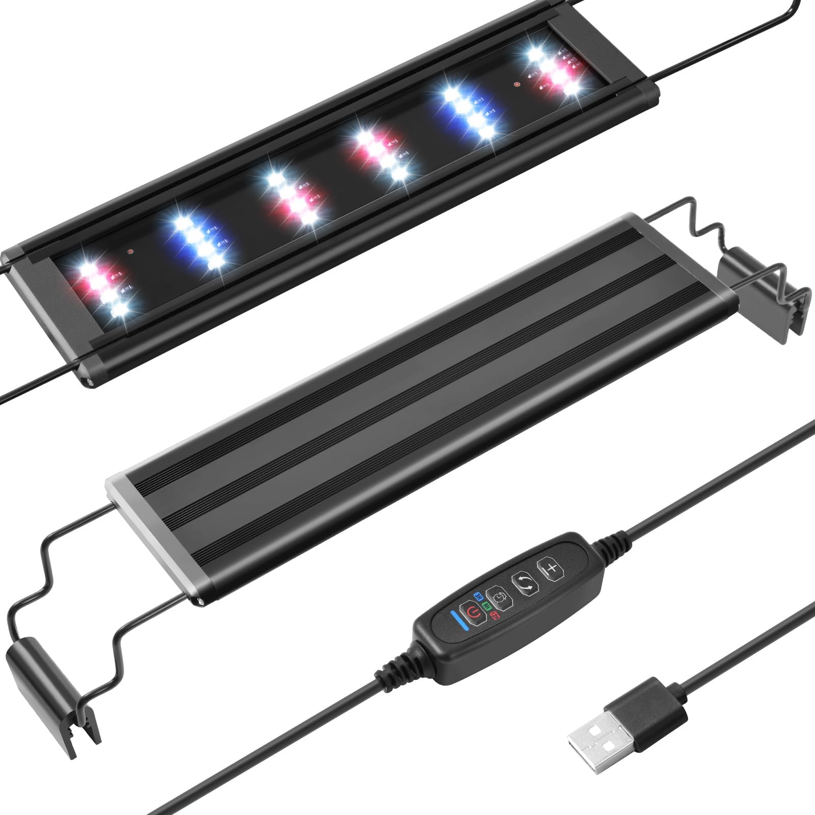 BigTron Full Spectrum Aquarium Light, Small Clip Light for Fish Tank ...