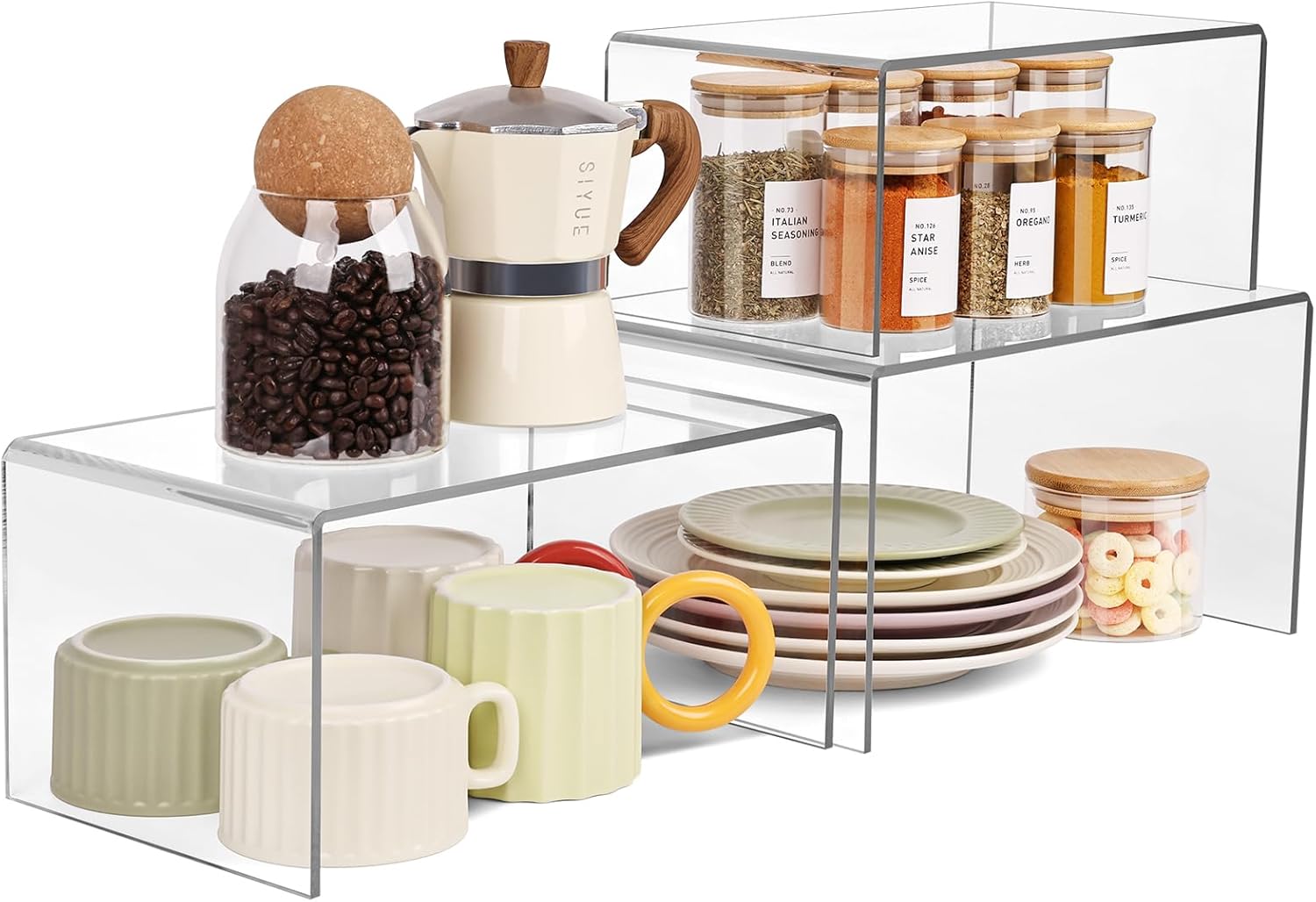 Amazon.com: Yaalben 3 Pieces Clear Cabinet Organizer, 5mm Acrylic ...