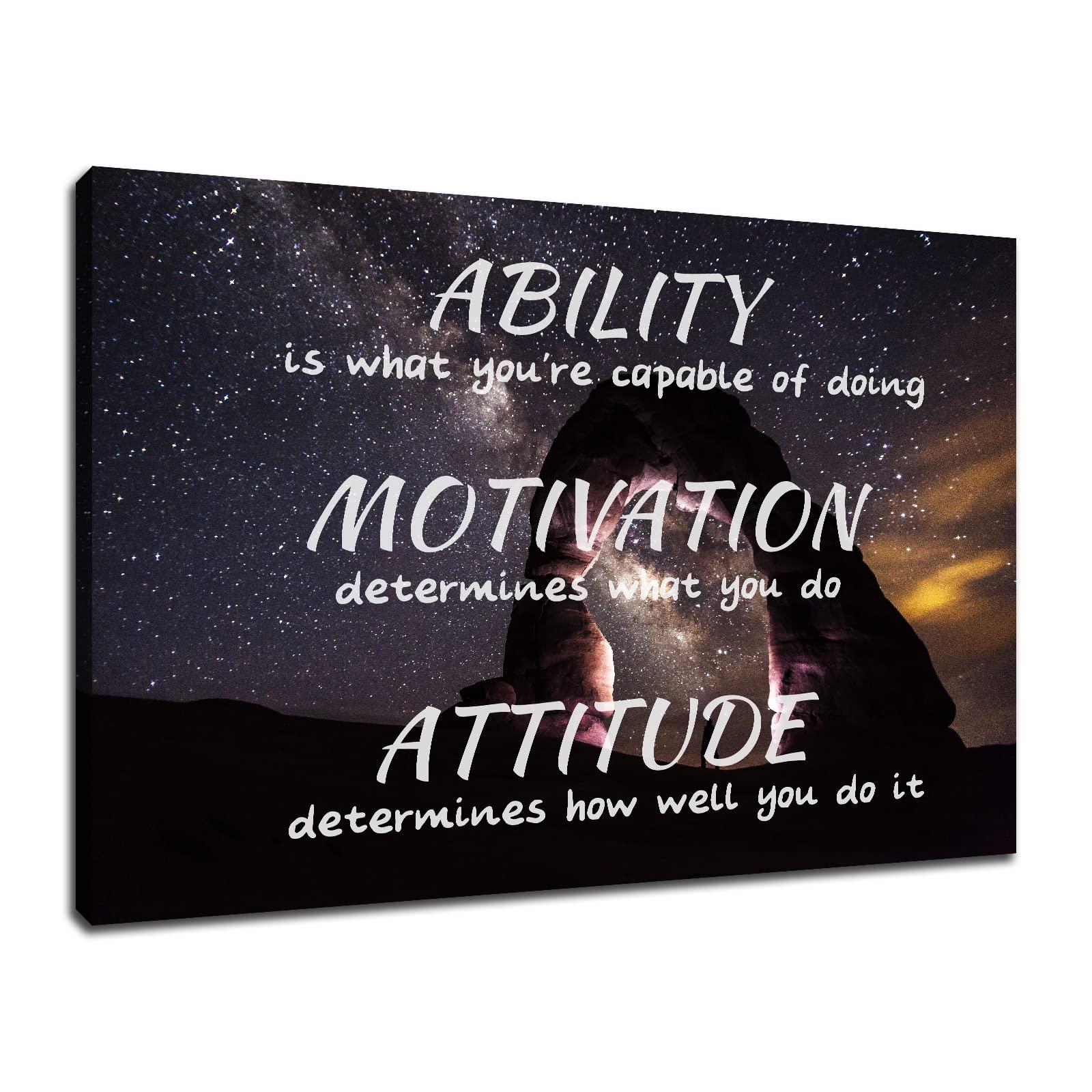 Motivational Canvas Wall Art Inspirational Ability Motivation Attitude ...