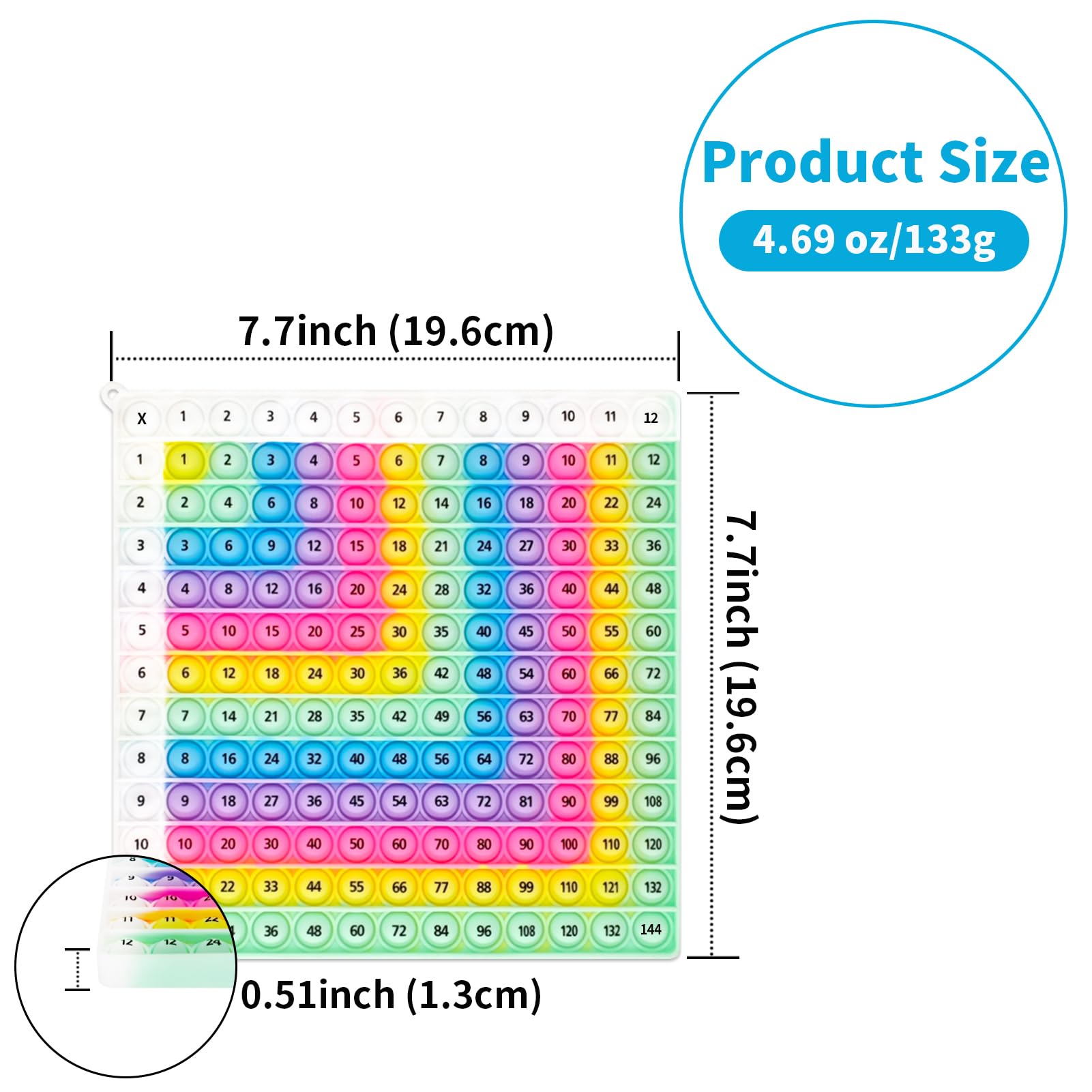12x12 Multiplication Pop It AK-SHIP Multiplication Game Table, 12 X 12 ...