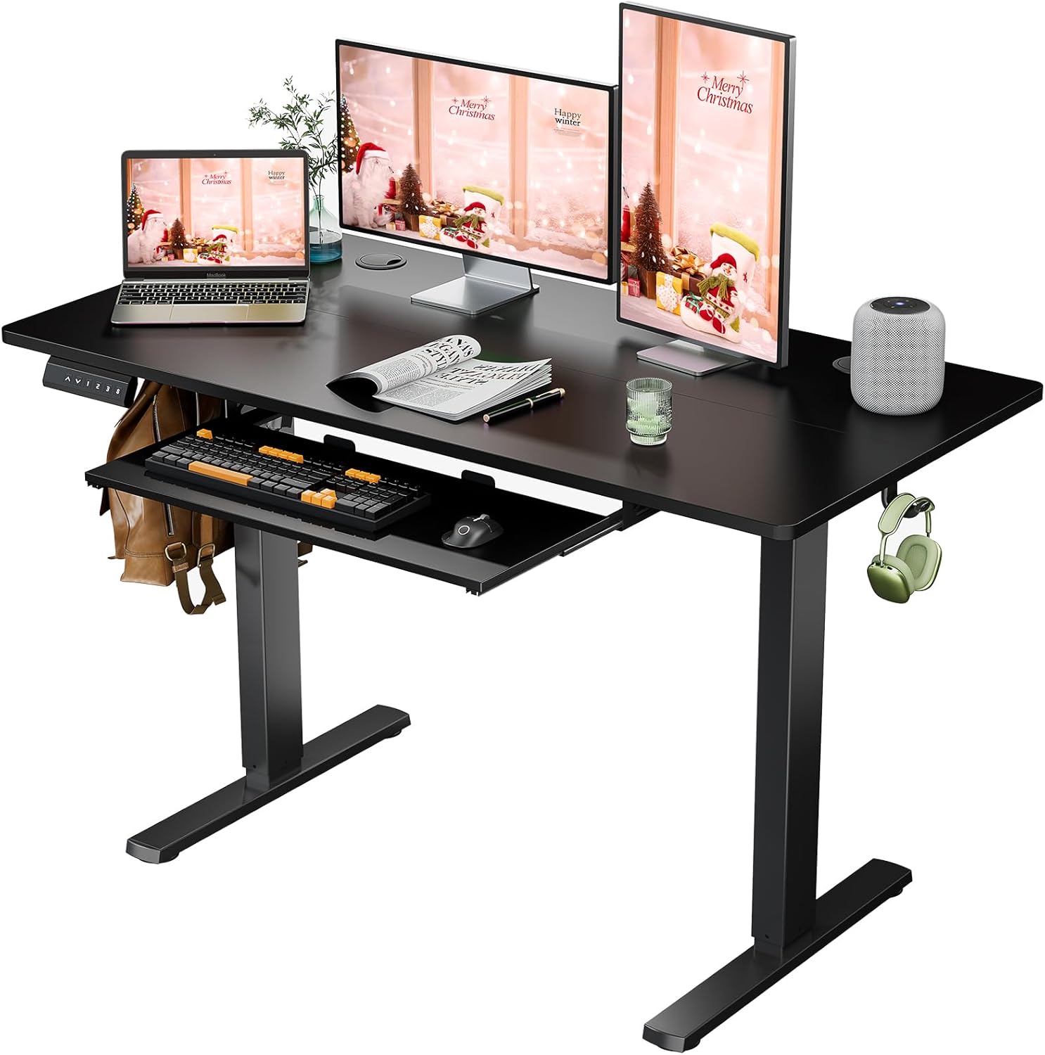 Amazon.com: Sweetcrispy Standing Desk with Pull Out Keyboard Tray-48 in ...