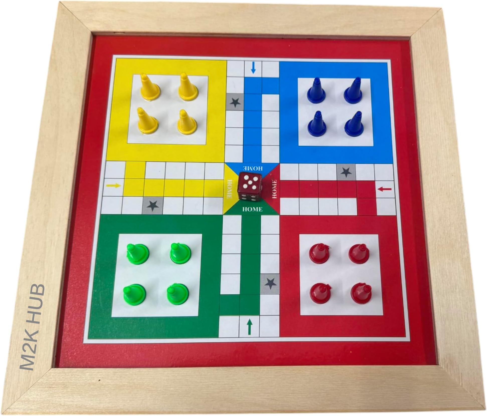 Buy M2K HUB® 2 in 1 Wooden Ludo and Snakes & Ladders Board Games Classic Double Sided Game Board ...