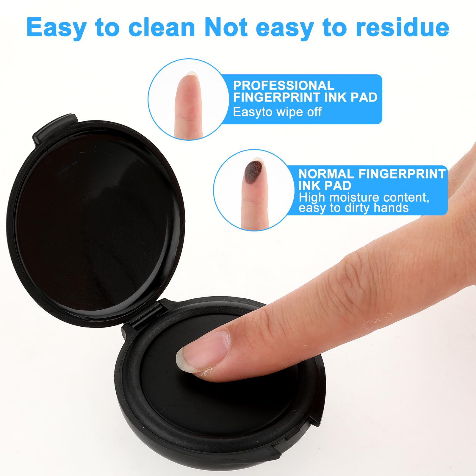 Fingerprint Ink Pad 5 Pack Thumbprint Ink Pad For Notary Supplies Black