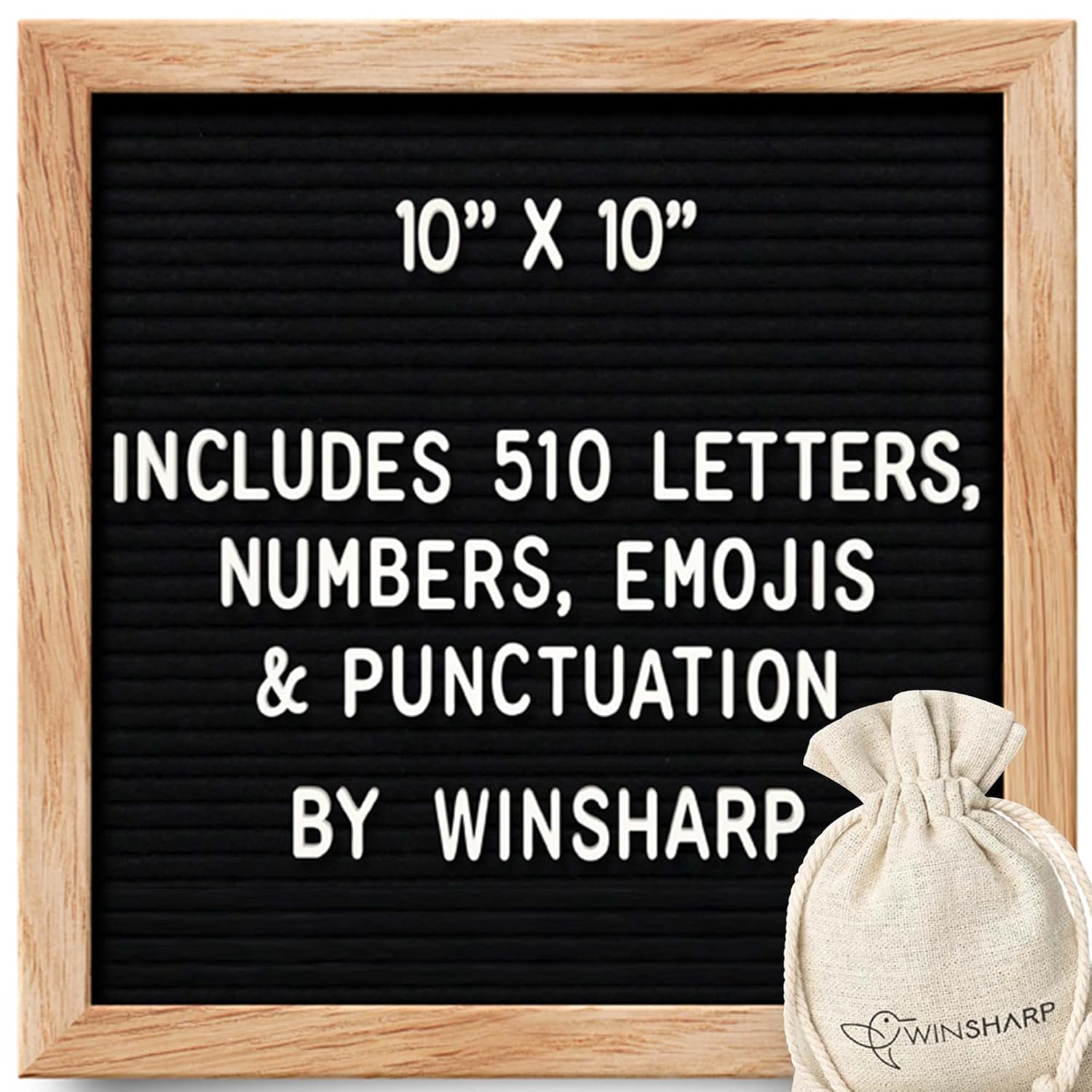 Changeable Felt Letter Board + Eisel Stand + Letters, Numbers (10" x 10 ...