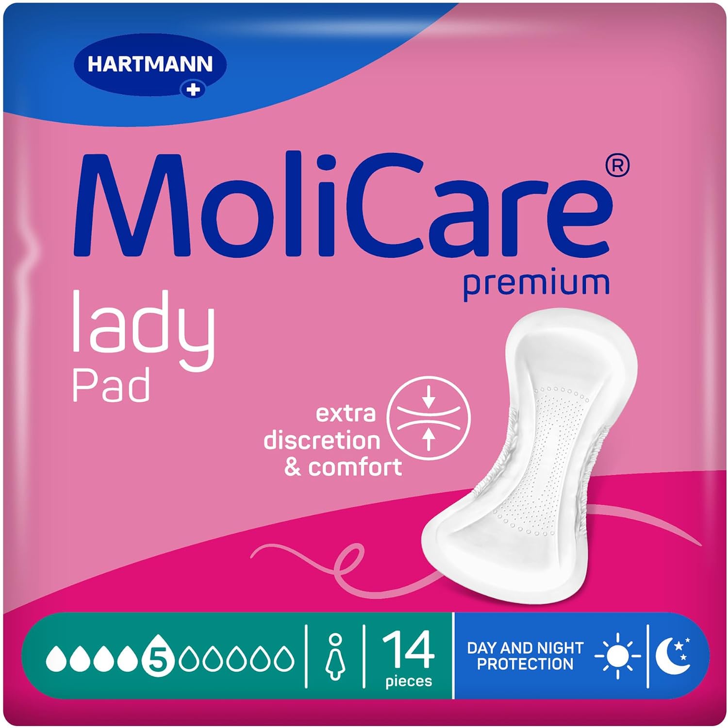 MoliCare Premium Lady Pad 5 Drops | Extra-Long Incontinence Pads for ...