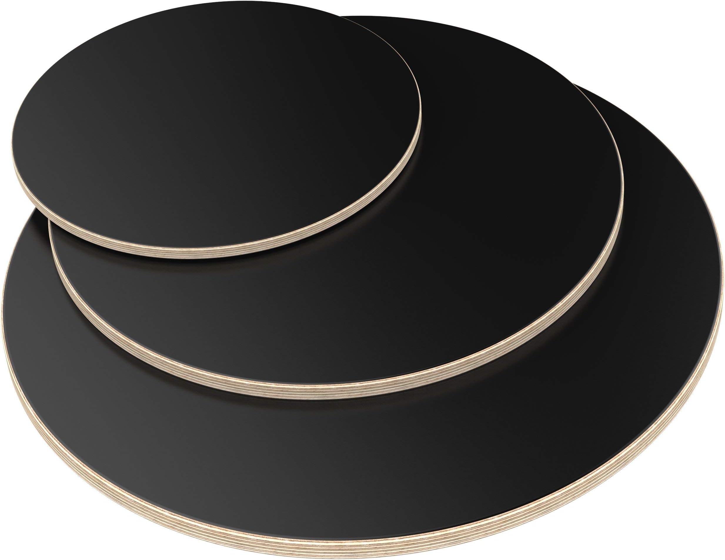 AUPROTEC Tischplatte 18mm rund Ø 600 mm schwarz Multiplexplatte ...