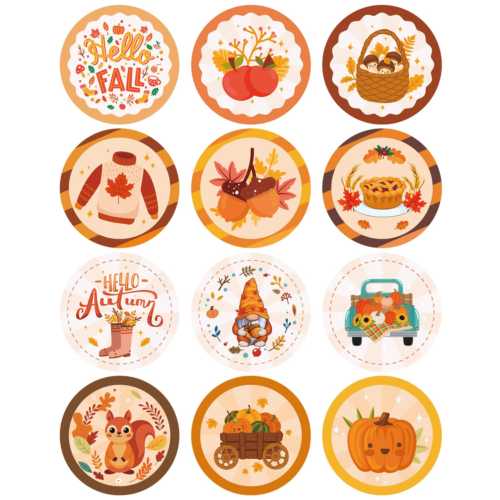 Amazon.com: 360Pcs Happy Fall Stickers, Hello Fall Autumn Pumpkin Maple ...